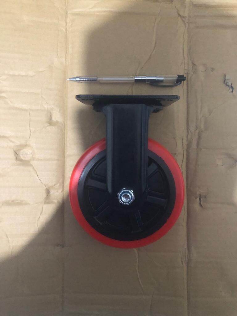 RODA PU MERAH UKURAN 6 INCH VARIASI TIPE ATAU RODA TROLI DAN KASTOR 6 ...