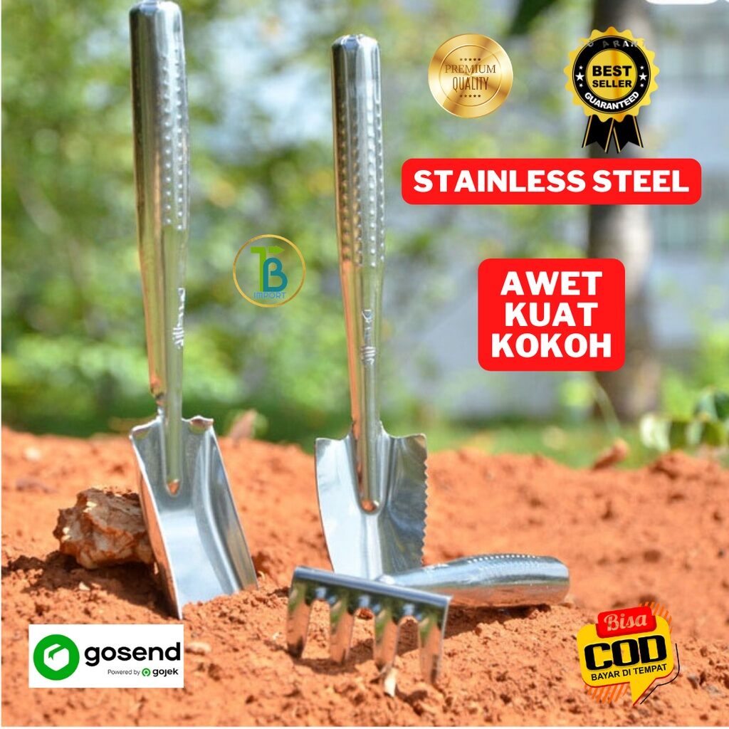Sekop Taman Mini 3 In 1 Stainless Steel Original Import | Lazada Indonesia
