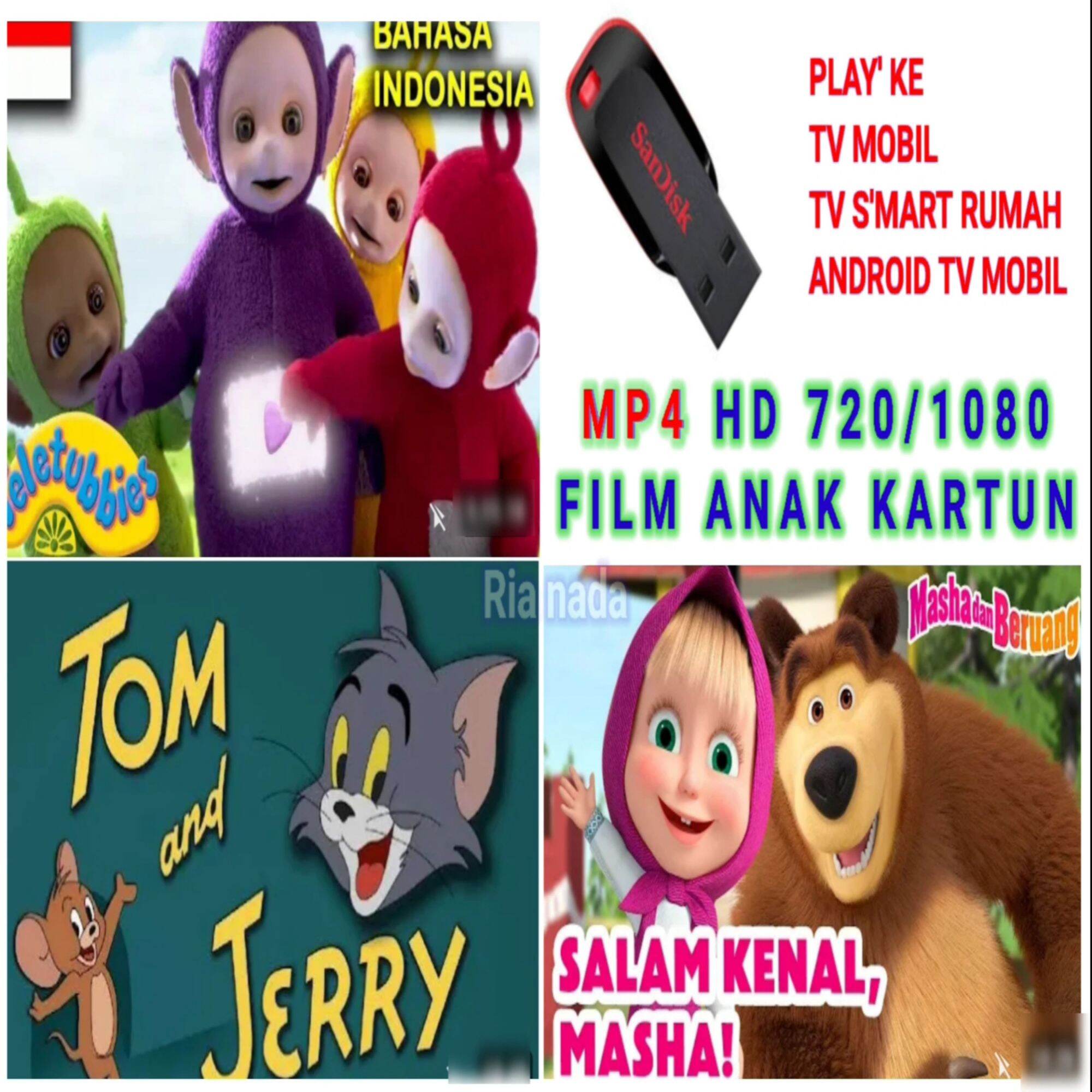 flashdisk 16gb full film anak kartun cocomelon upin ipin dill masa kini bonus Otg bisa untuk di ...