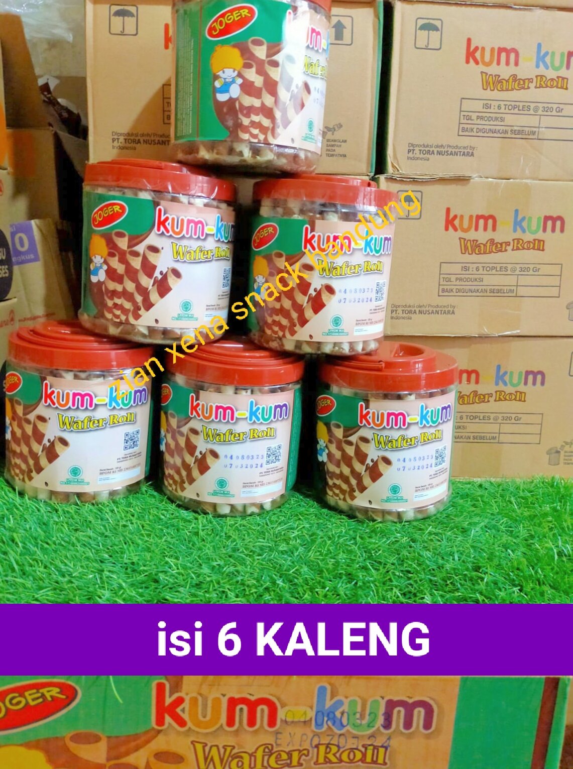 Astor merk Kum kum spesial lebaran /karton wafer roll 6 toples + bubble ...