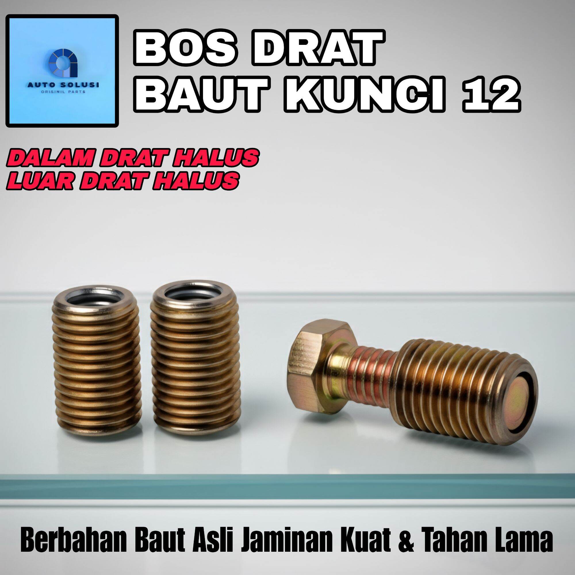 BOS DRAT M8 x M12 SPESIFIKASI DALAM BAUT KUNCI 12 x LUAR BAUT KUNCI 17 ...