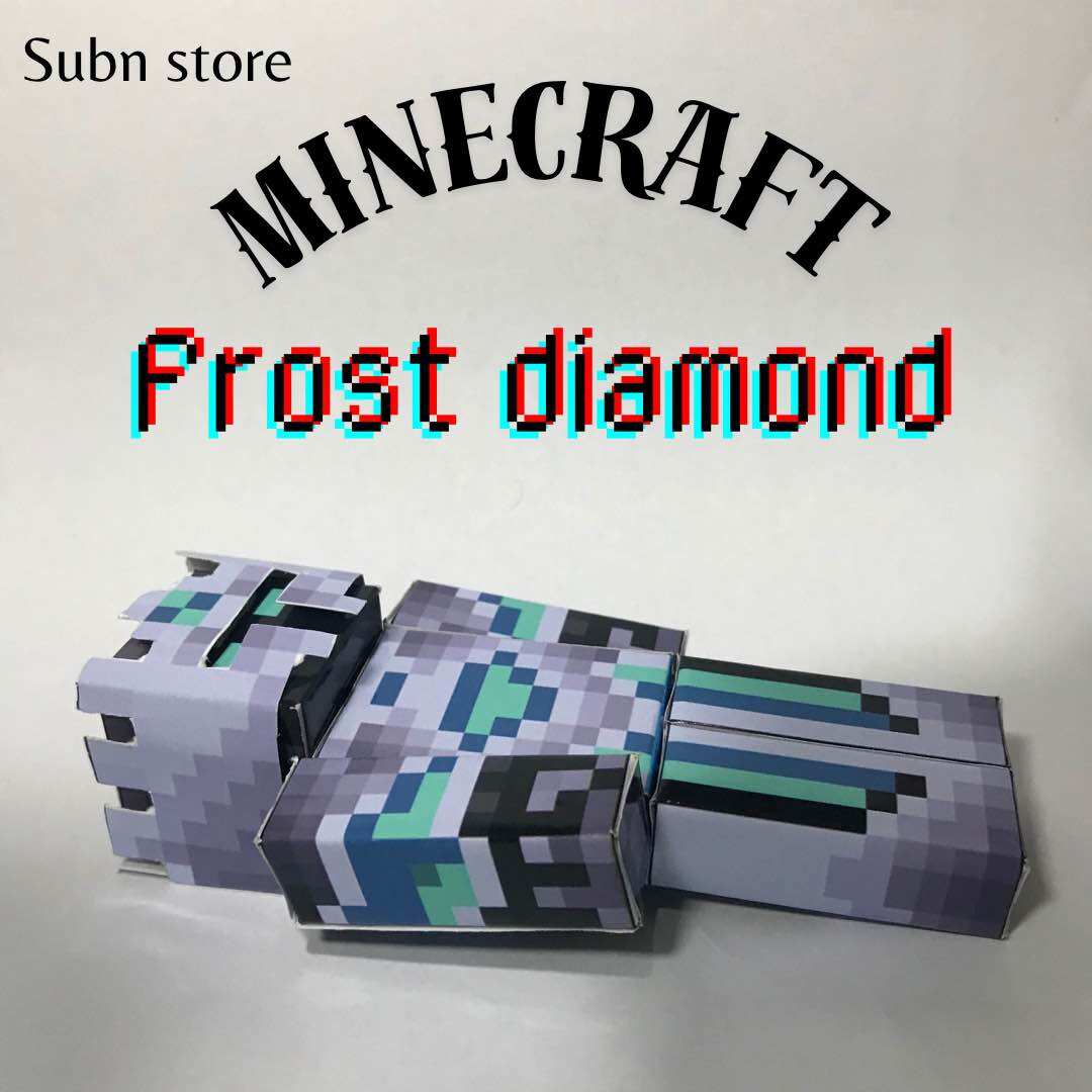 Papercraft Minecraft Frost Diamond Action Figure Kertas Pajangan ...