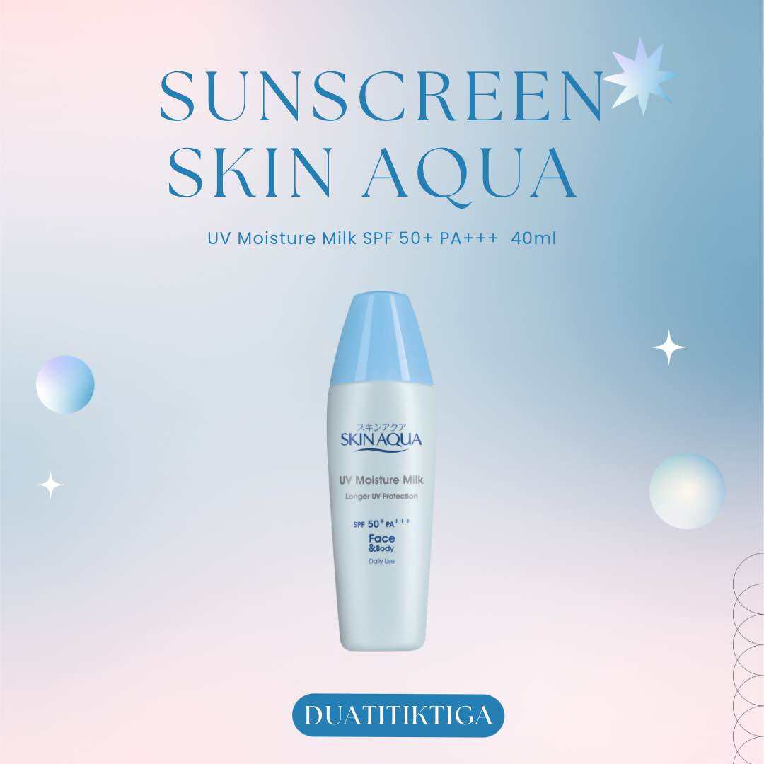Skin Aqua Sunscreen UV Moisture Milk SPF 50+ PA+++ 40ml (TUTUP BIRU ...