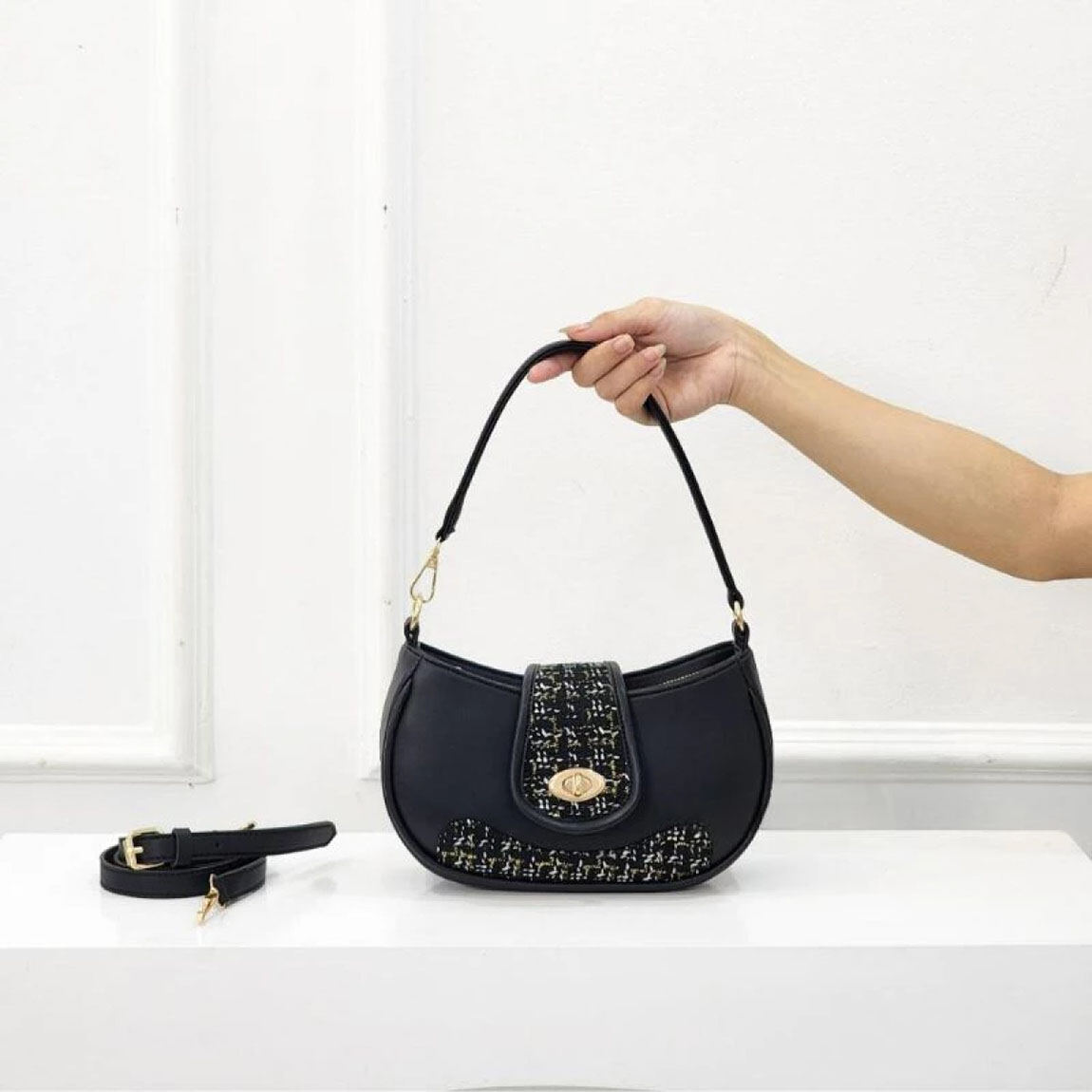 Tas wanita terbaru kanvas dan sintetis kombinasi ZAHRA desain terbaru ...