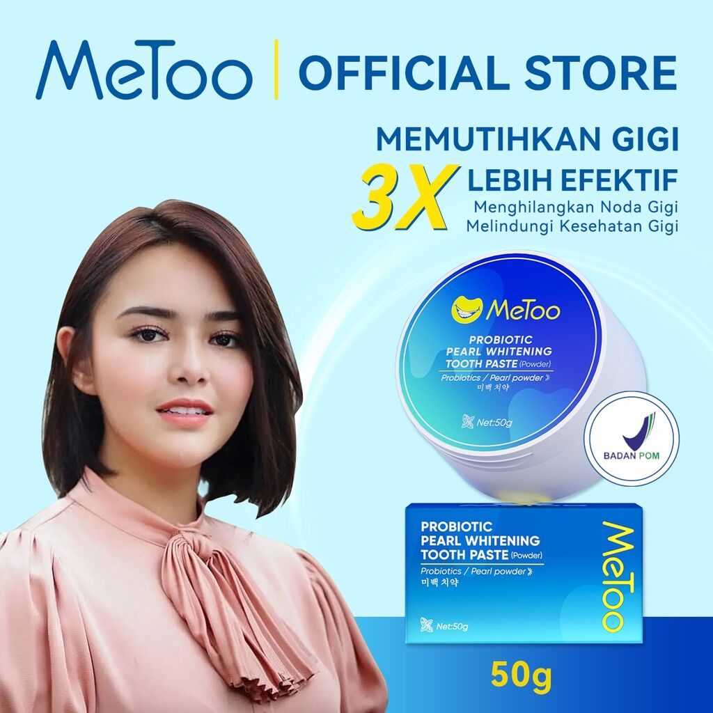 metoo serbuk pemutih gigi mutiara 50gram | Lazada Indonesia