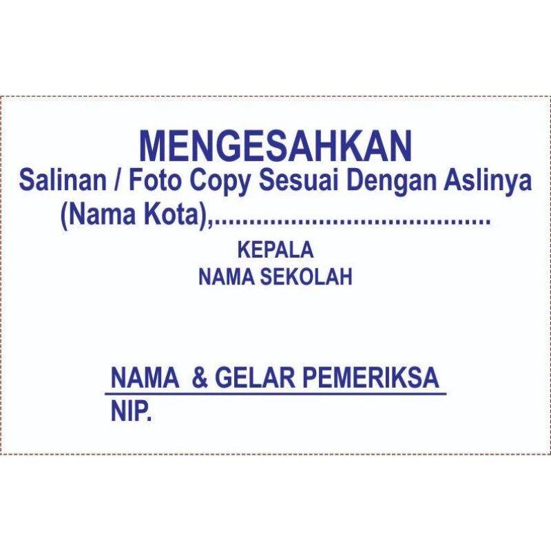 Stempel Serbaguna / Stempel Pengesahan / Stempel kepala Sekolah ...