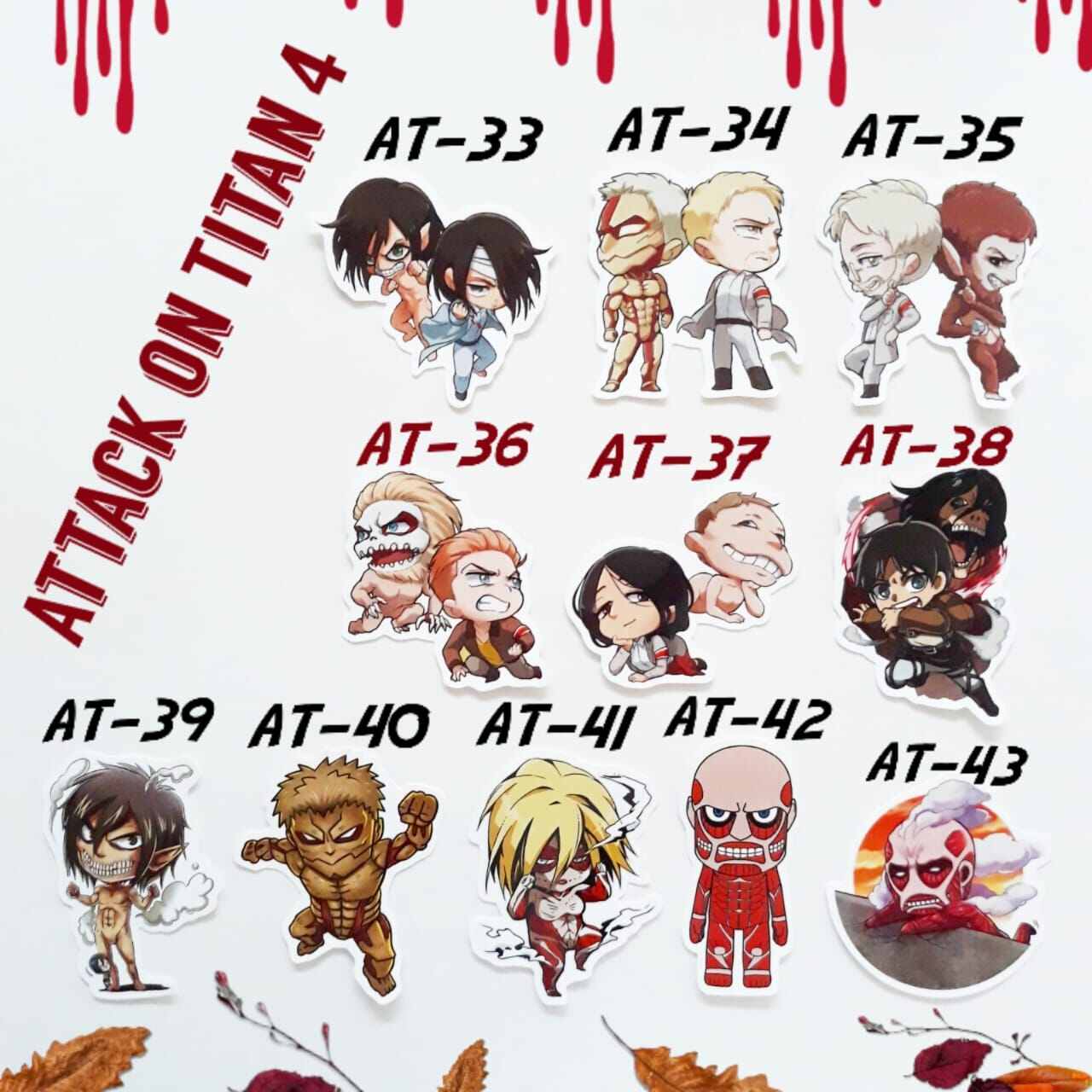 Sticker Anime Shingeki No Kyojin 4 Attack On Titan Merchandise SNK AOT ...