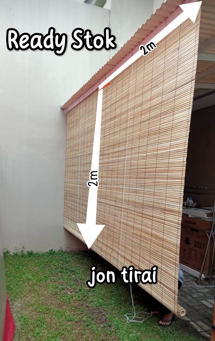 Tirai bambu gulung kulit sawit Super ukuran 2x2 meter | Lazada Indonesia