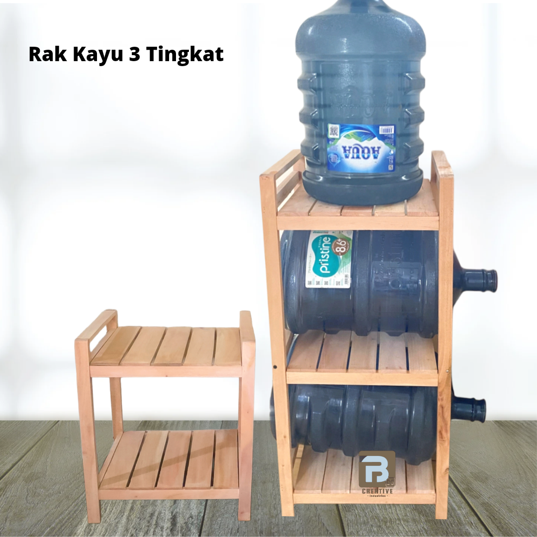 Rak Kayu Susun 3 Rak Galon Rak Kayu Serbaguna | Lazada Indonesia