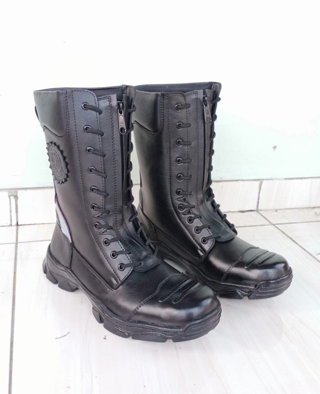 SEPATU PDL DAMKAR KULIT SAPI TERBARU TAHAN API DAN UJUNG BESI | Lazada ...