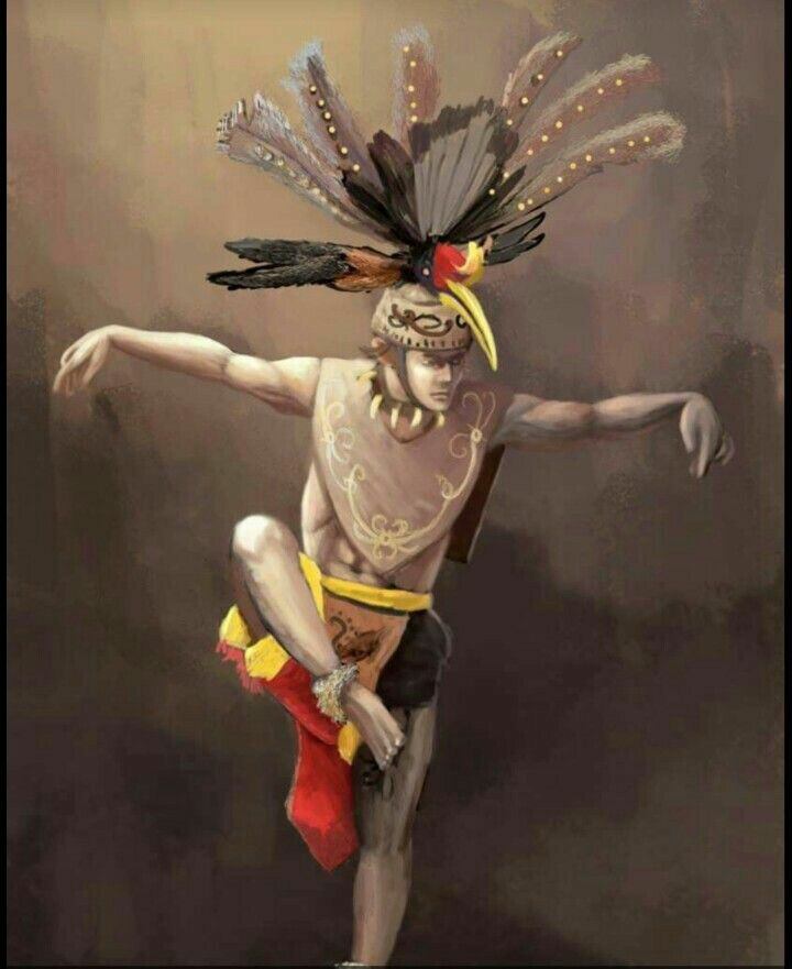 hiasan dinding poster tarian Dayak plus bingkai ukuran 53×35 | Lazada ...