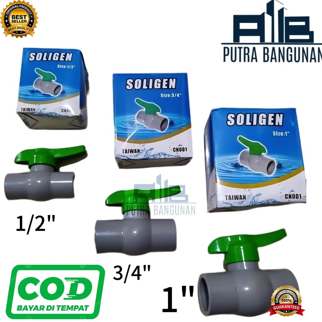 BALVALVE SOLIGEN/STOP KRAN SOLIGEN 1/2", 3/4" DAN 1" | Lazada Indonesia