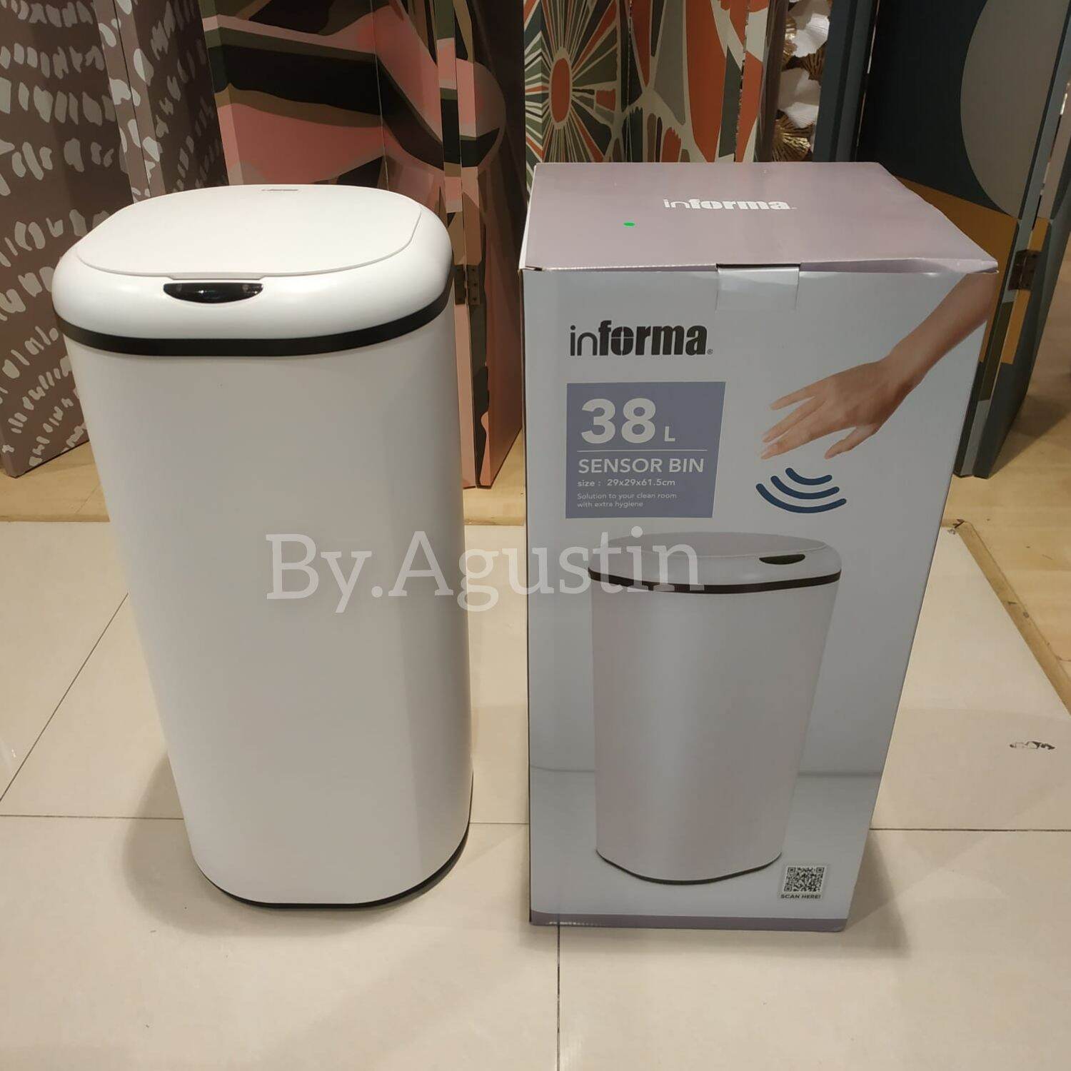 Informa Tempat Sampah Stainless 38 Liter Sensor Otomatis | Lazada Indonesia
