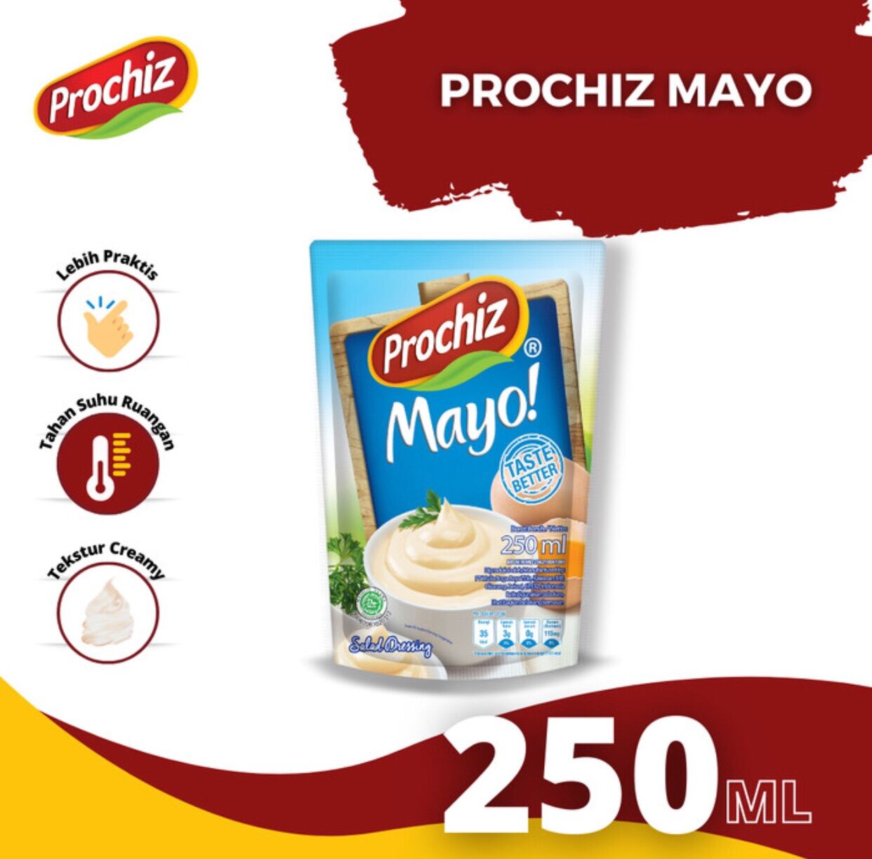 Prochiz Mayo Salad Dressing sachet 250ml Mayones Mayonnaise | Lazada ...