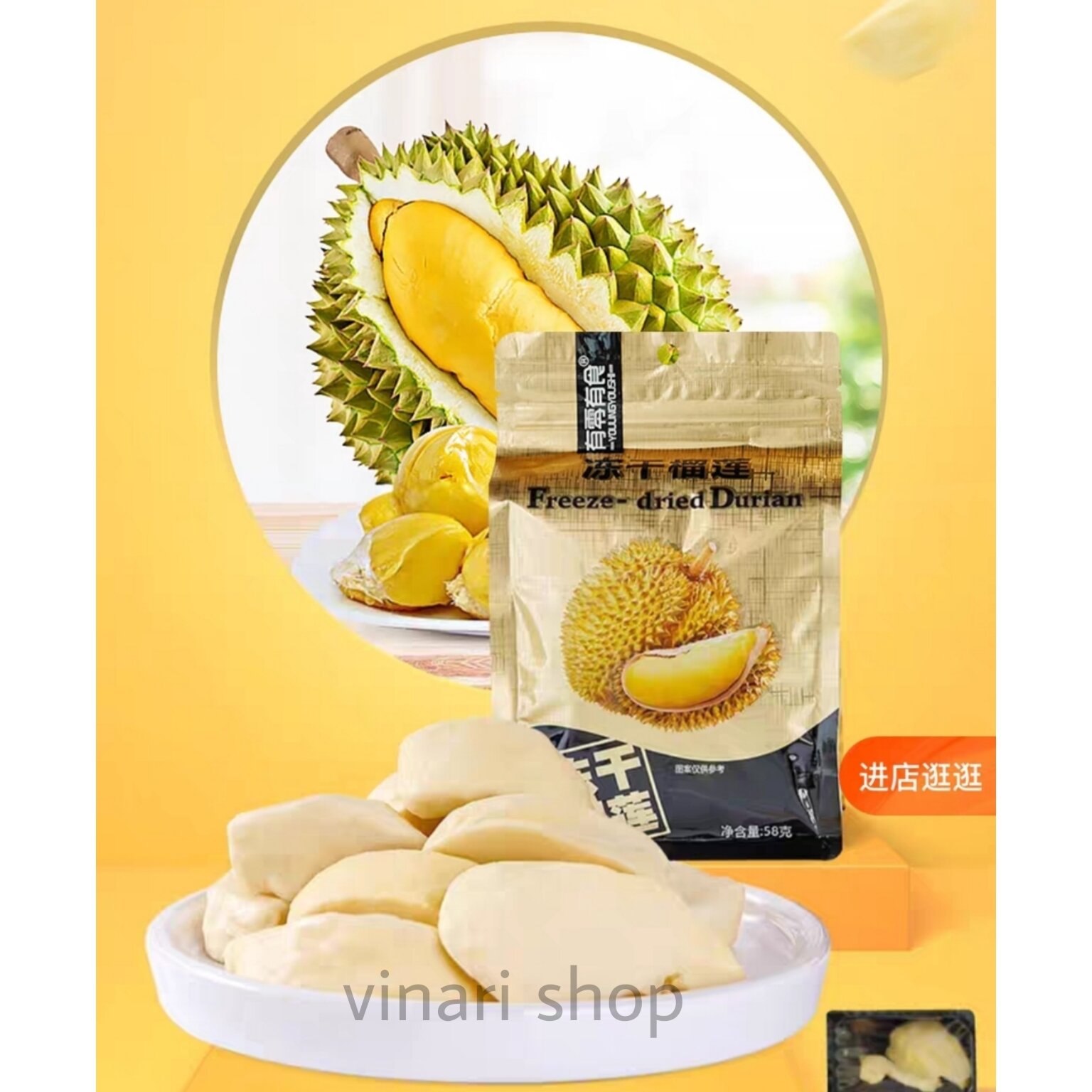 Cemilan Snack Durian Kering 58gr/Freeze Dried Durian/Durian Beku ...