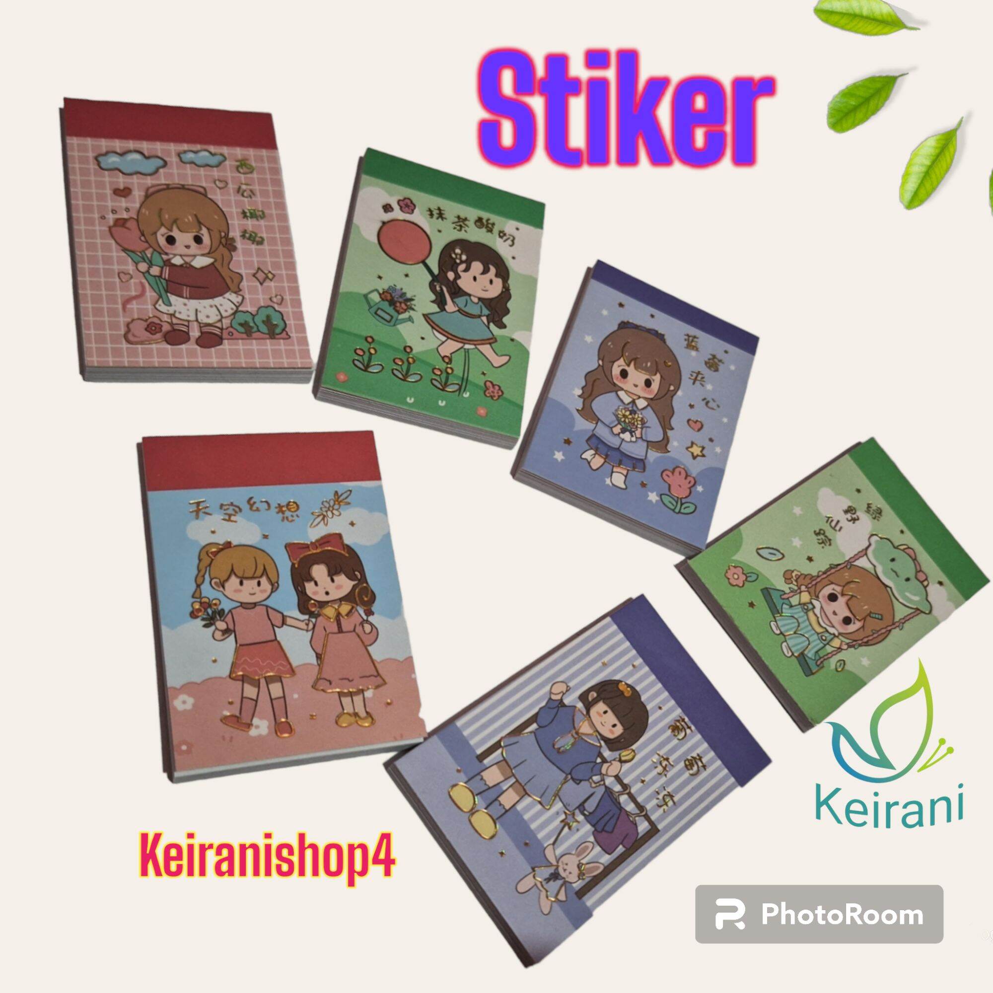 STICKER LUCU KARAKTER 6 PILIHAN MODEL 6 PILIHAN WARNA ISI 20 LEMBAR ...