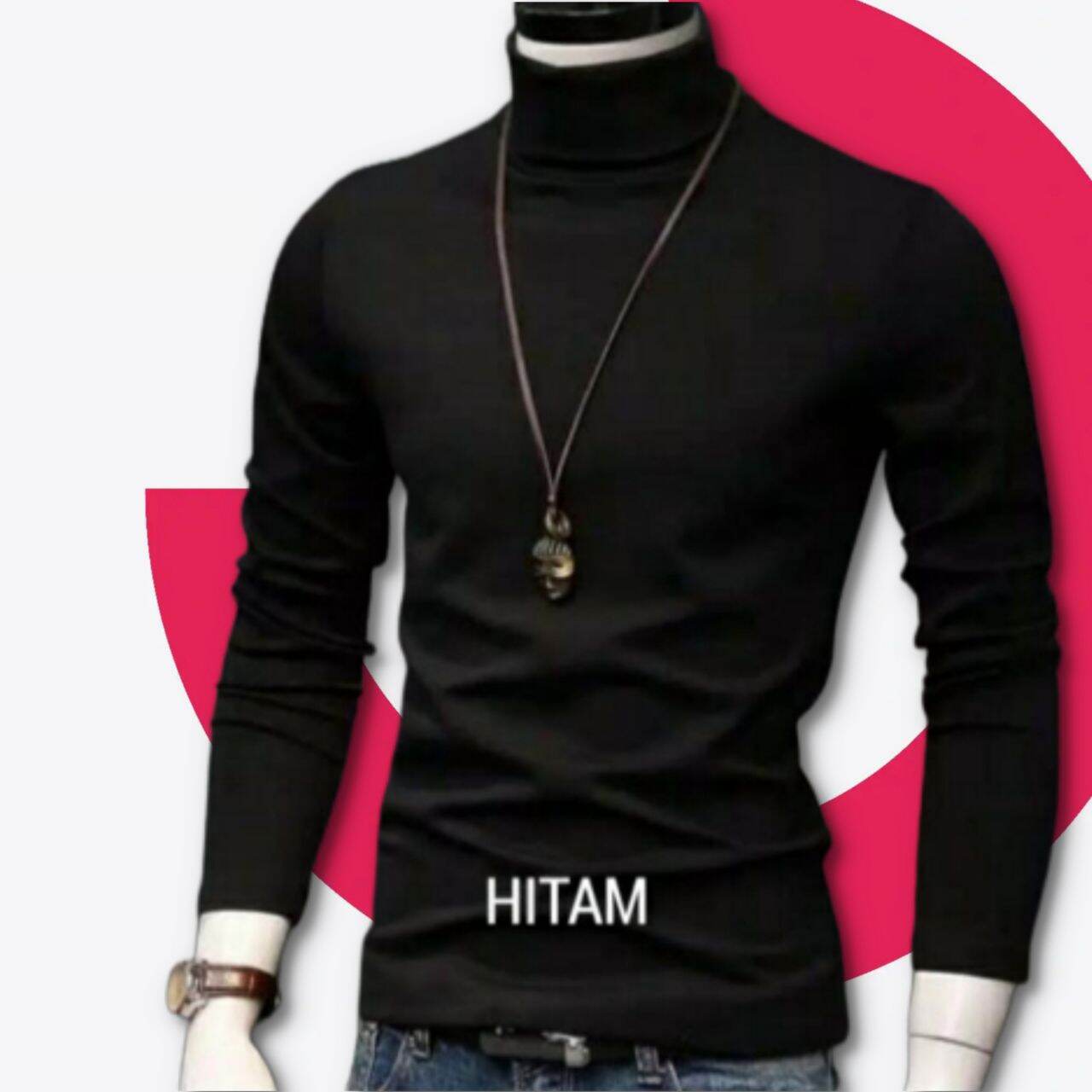 Kaos Turtleneck turtle neck kerah tinggi kaos polos korean style pria ...