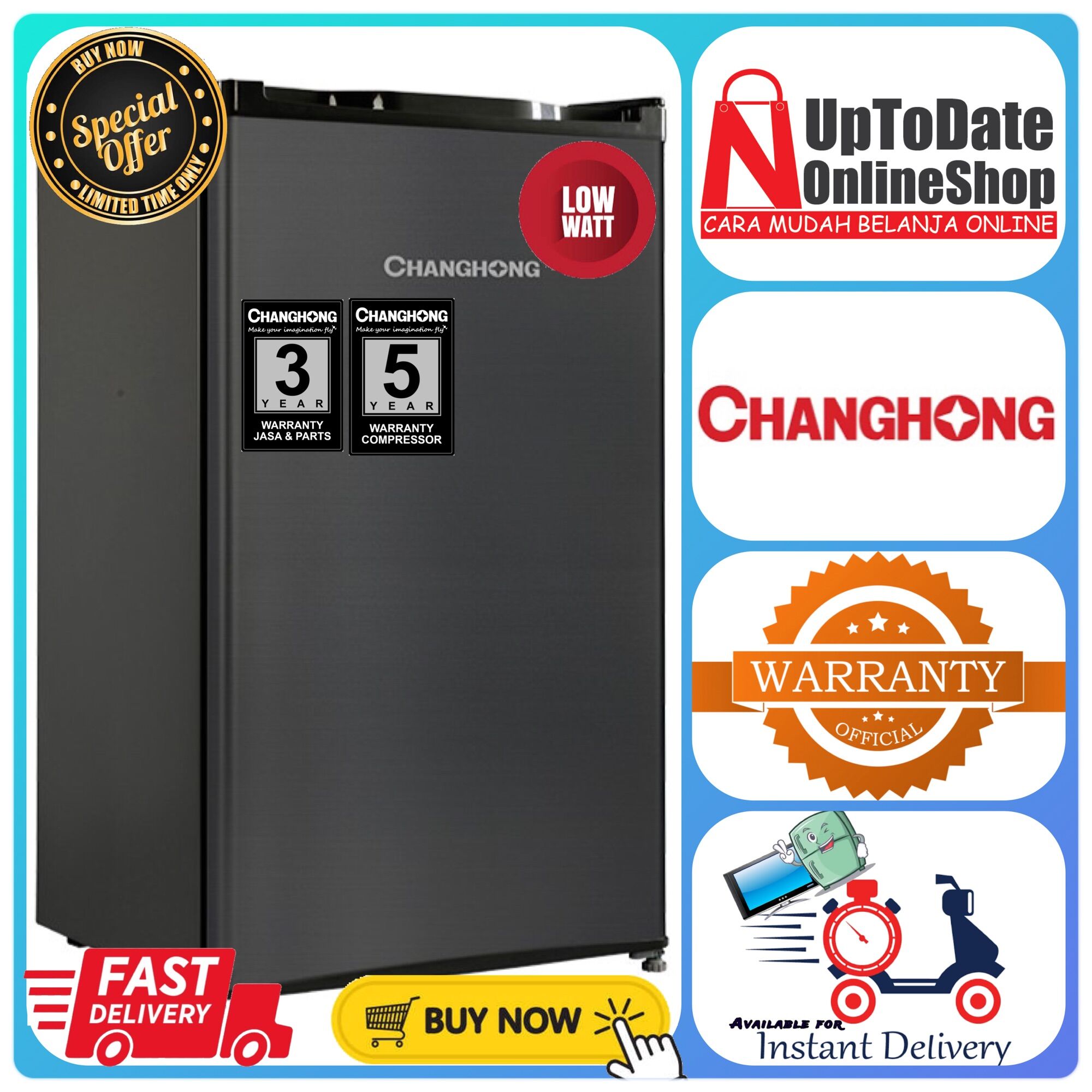 KULKAS 1 PINTU CHANGHONG CBC-100 CBC100 PORTABLE SUPER LOW WATT SUPER ...