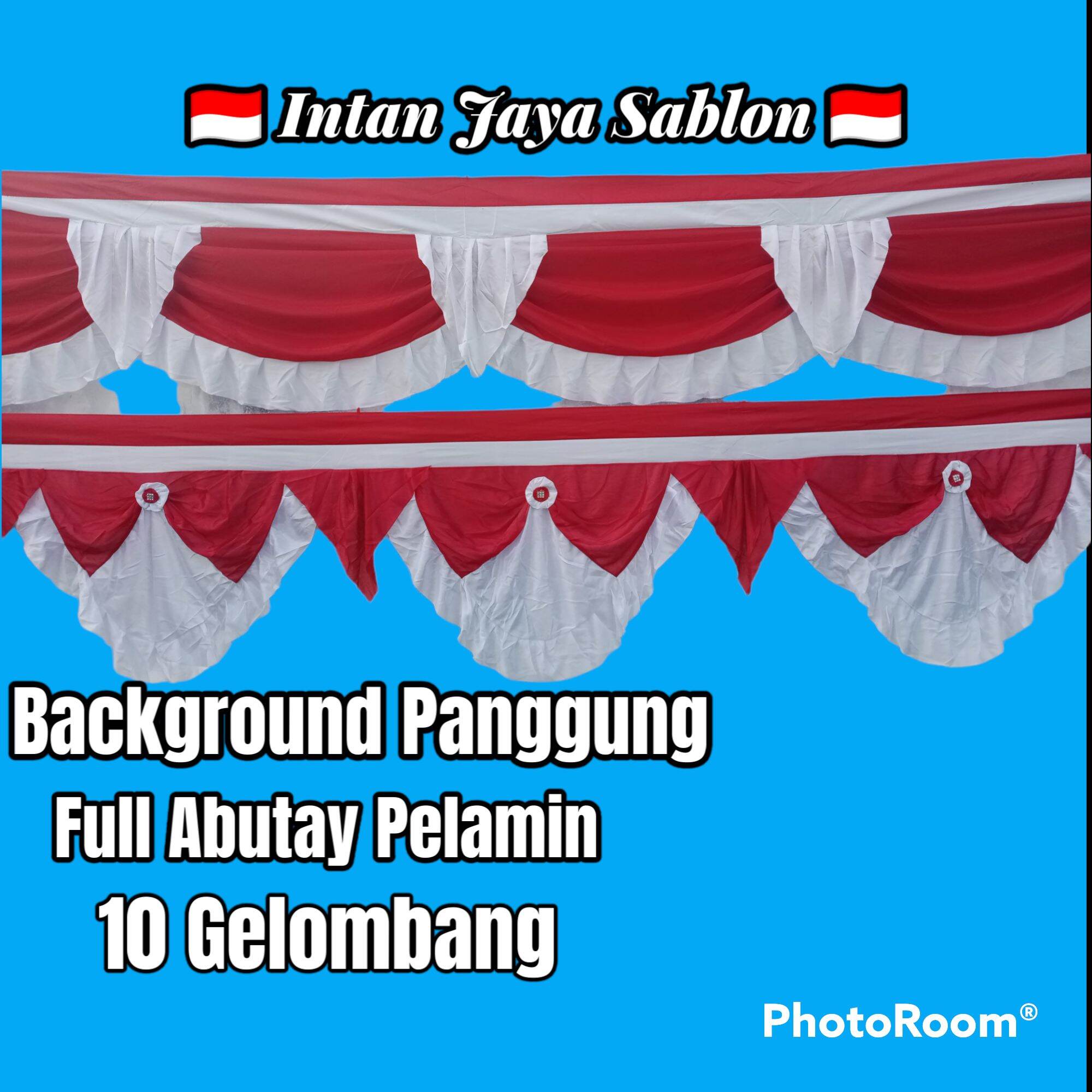 BENDERA BACKGROUND MERAH PUTIH FULL ABUTAY PELAMIN 10 GELOMBANG/UMBUL UMBUL GELOMBANG CANTIK ...