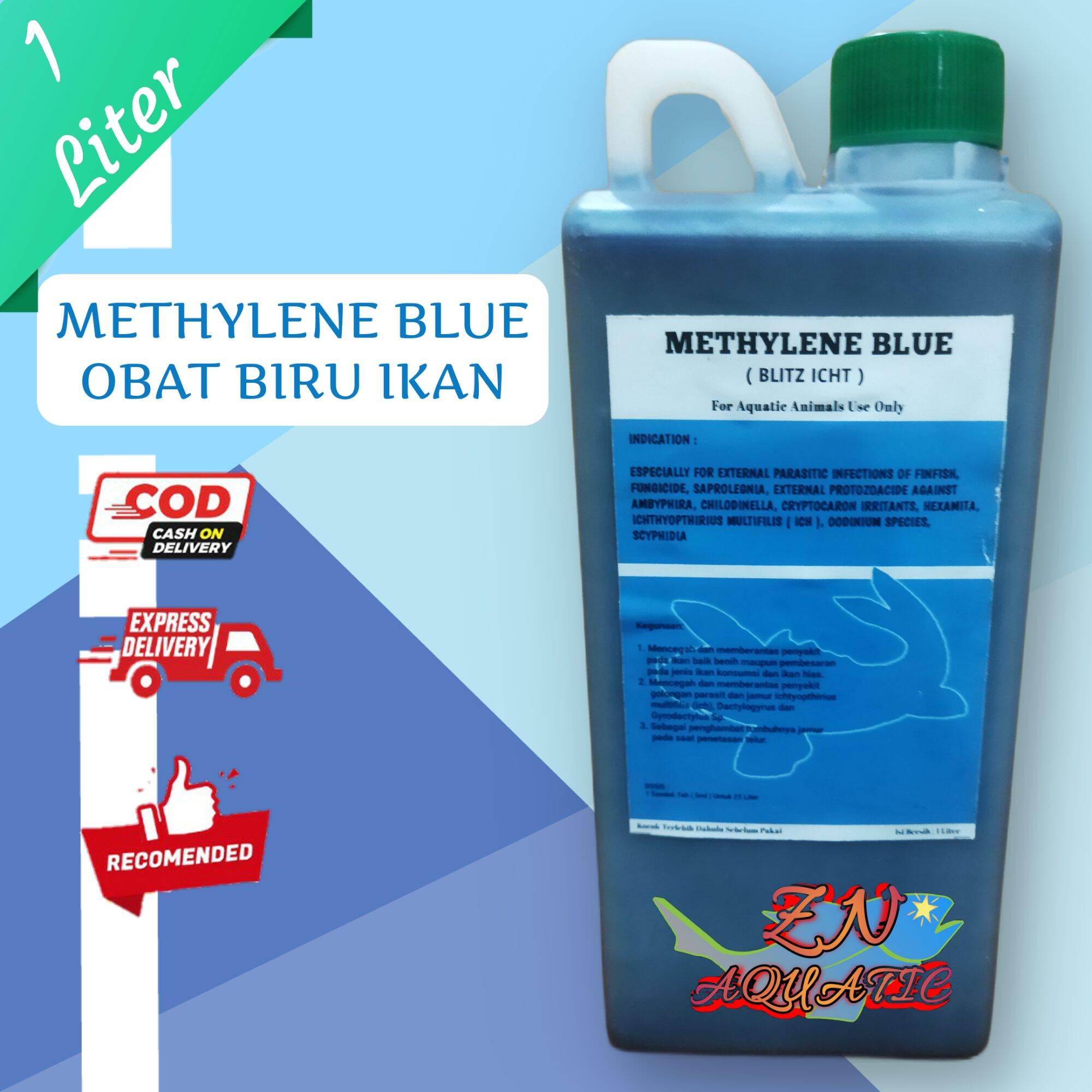 methylene blue, obat biru ikan blitz ich 1liter | Lazada Indonesia