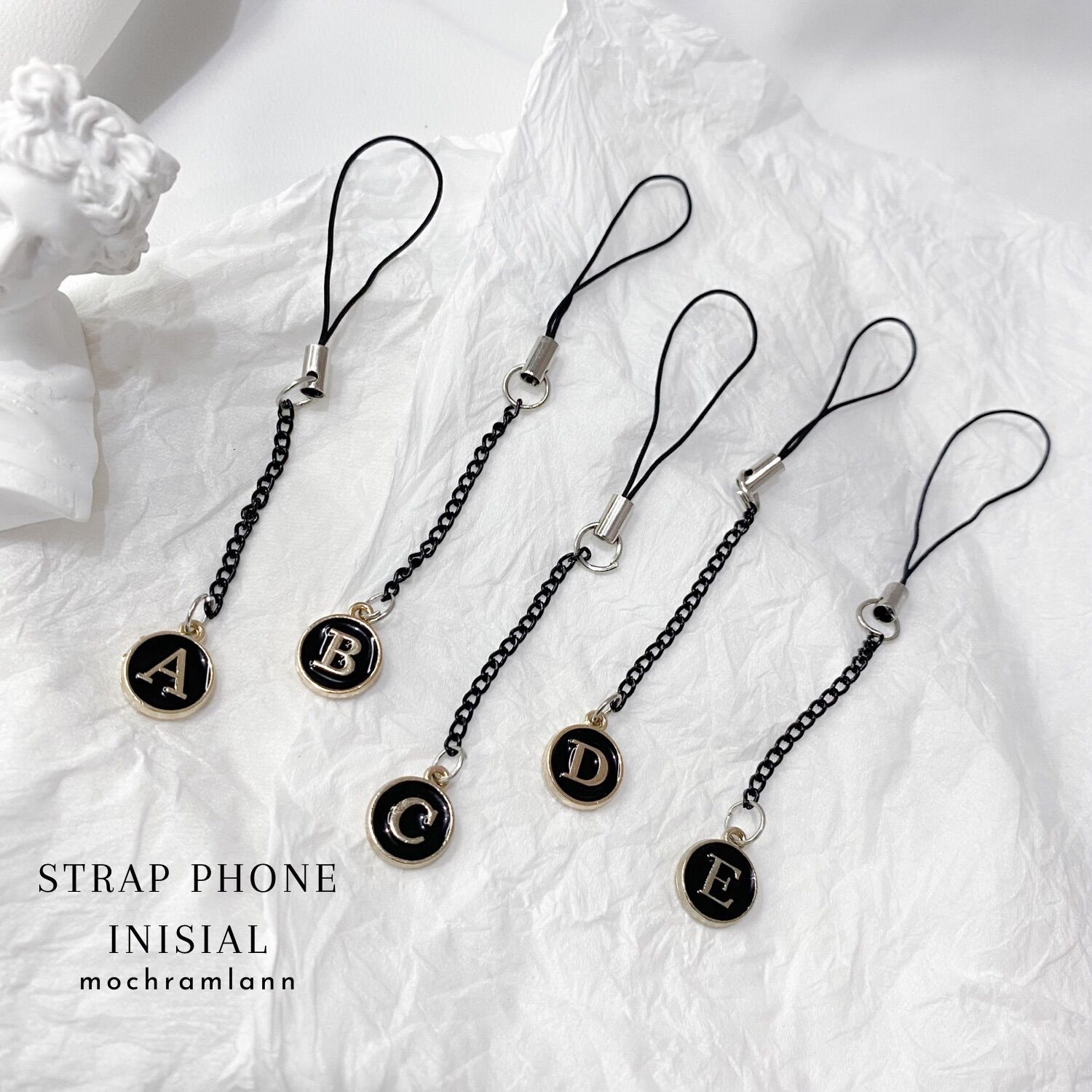 STRAP HP INISIAL/GANTUNGAN CASE HP/STRAP HP BISA PILIH HURUF/STRAP ...