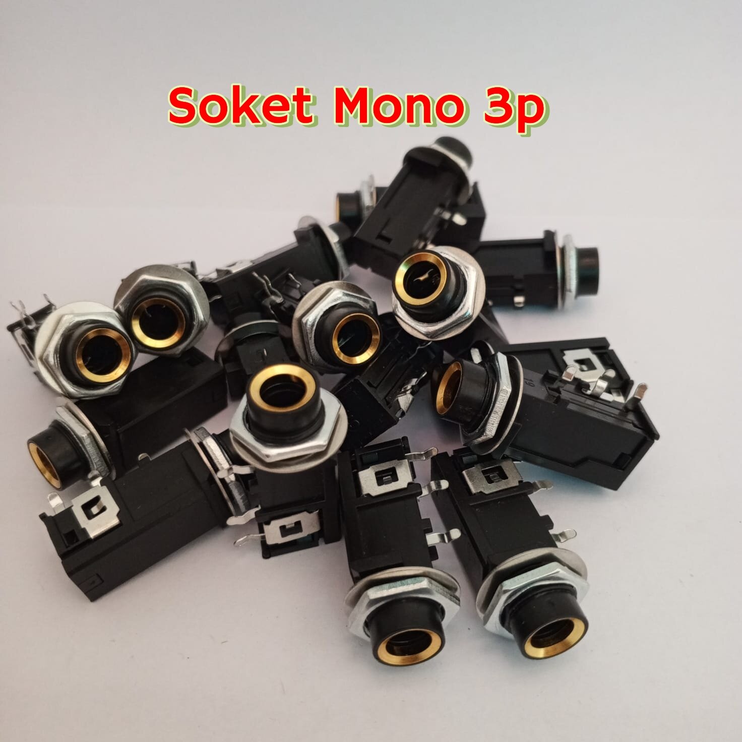 SOCKET AKAI MONO 3 PIN PLASTIK // LUBANG SOKET MIC 6,5MM 3P // SOKET ...