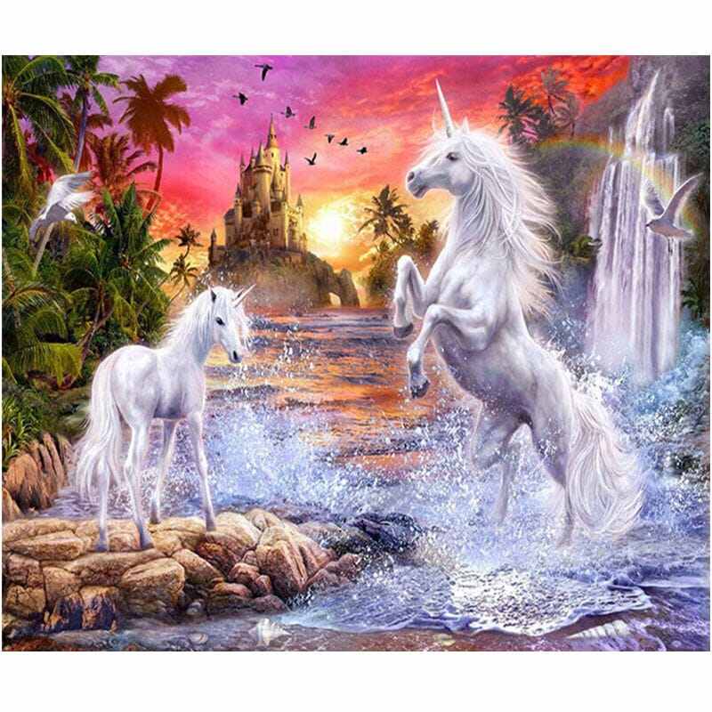 POSTER CETAK KUDA PUTIH/ LUKISAN KUDA / HIASAN DINDING KUDA PUTIH ...