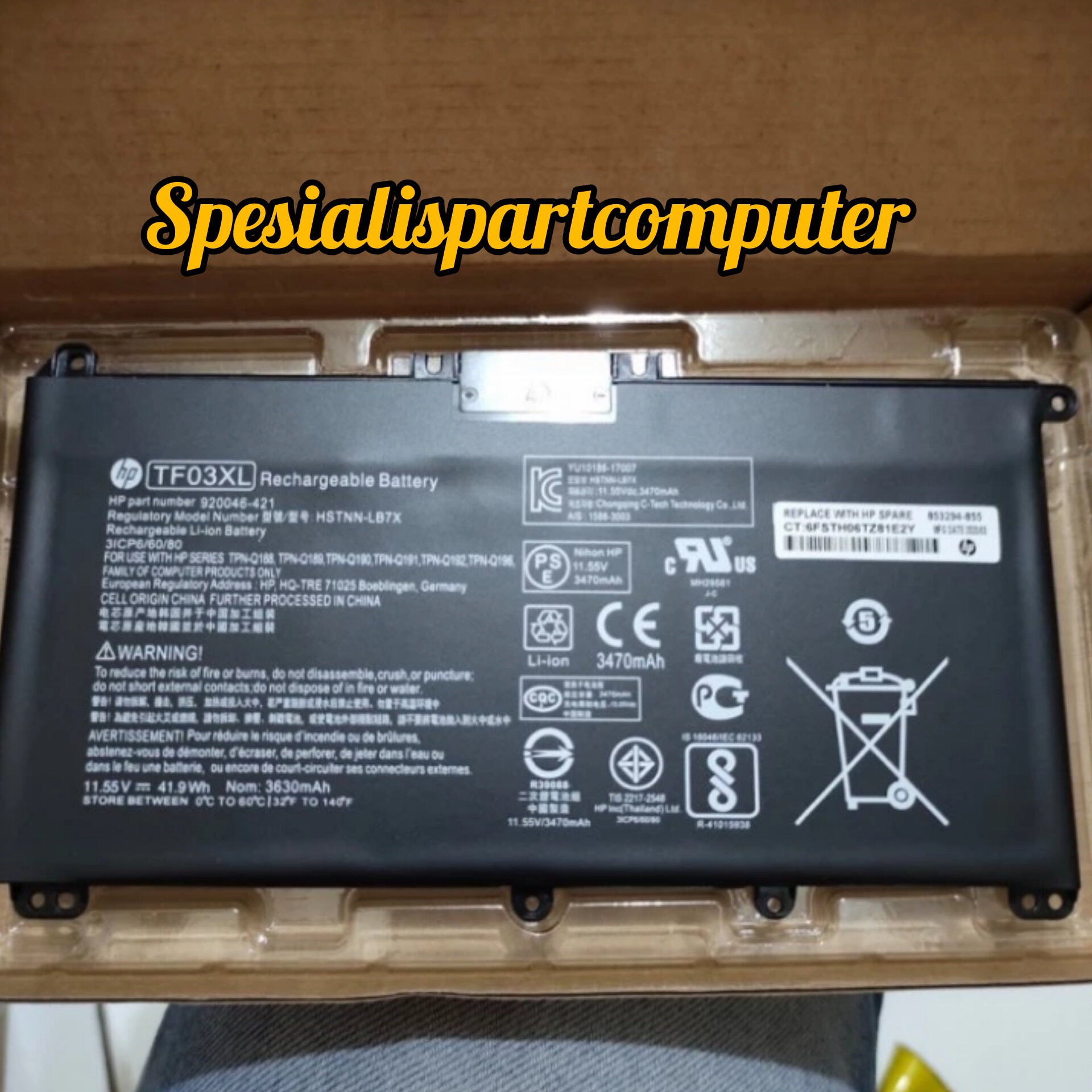 ORIGINAL BATERAI BATTERY LAPTOP HP PAVILION TF03XL | Lazada Indonesia