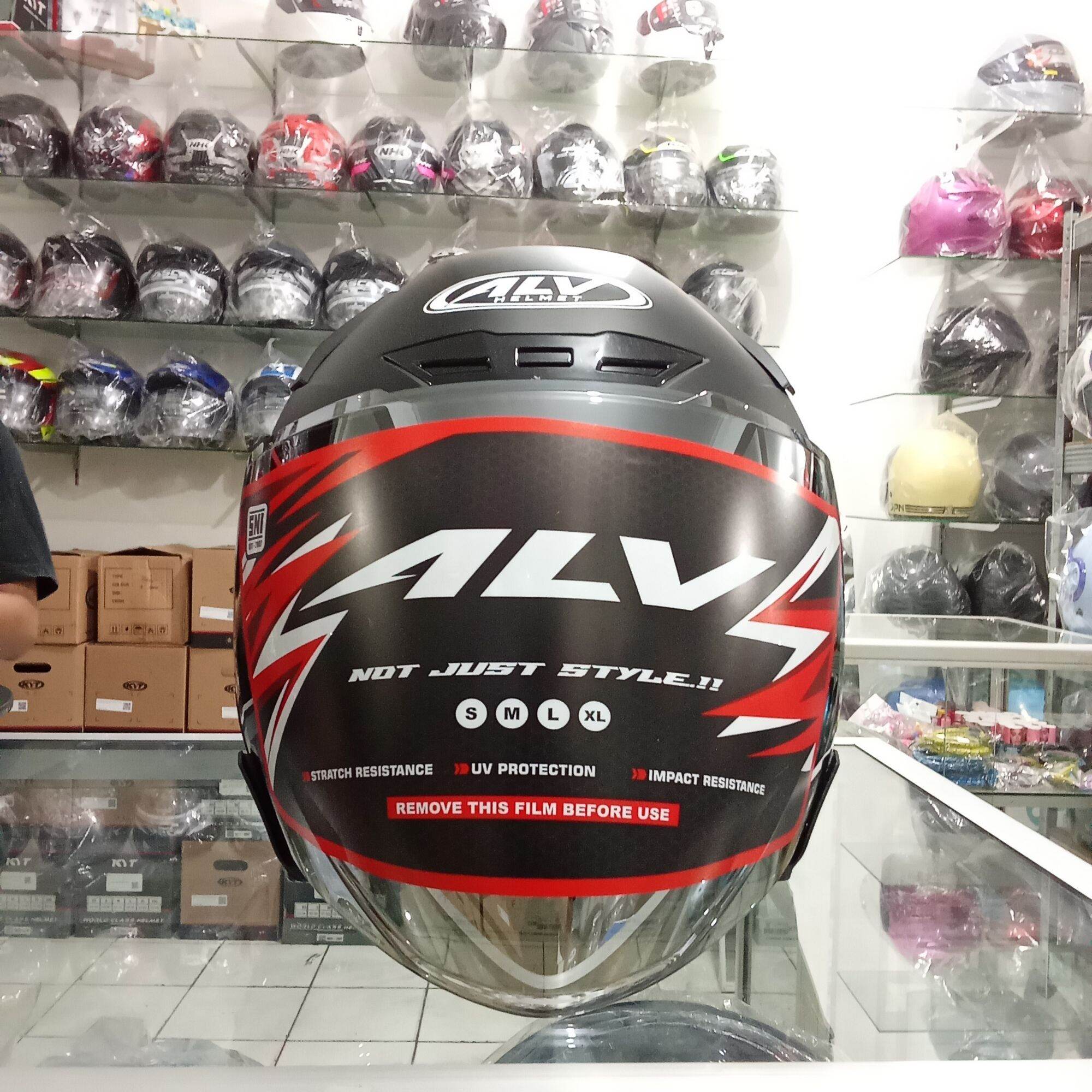 HELM ALV GENOS BLACK DOFF BLUETOOTH ORIGINAL | Lazada Indonesia