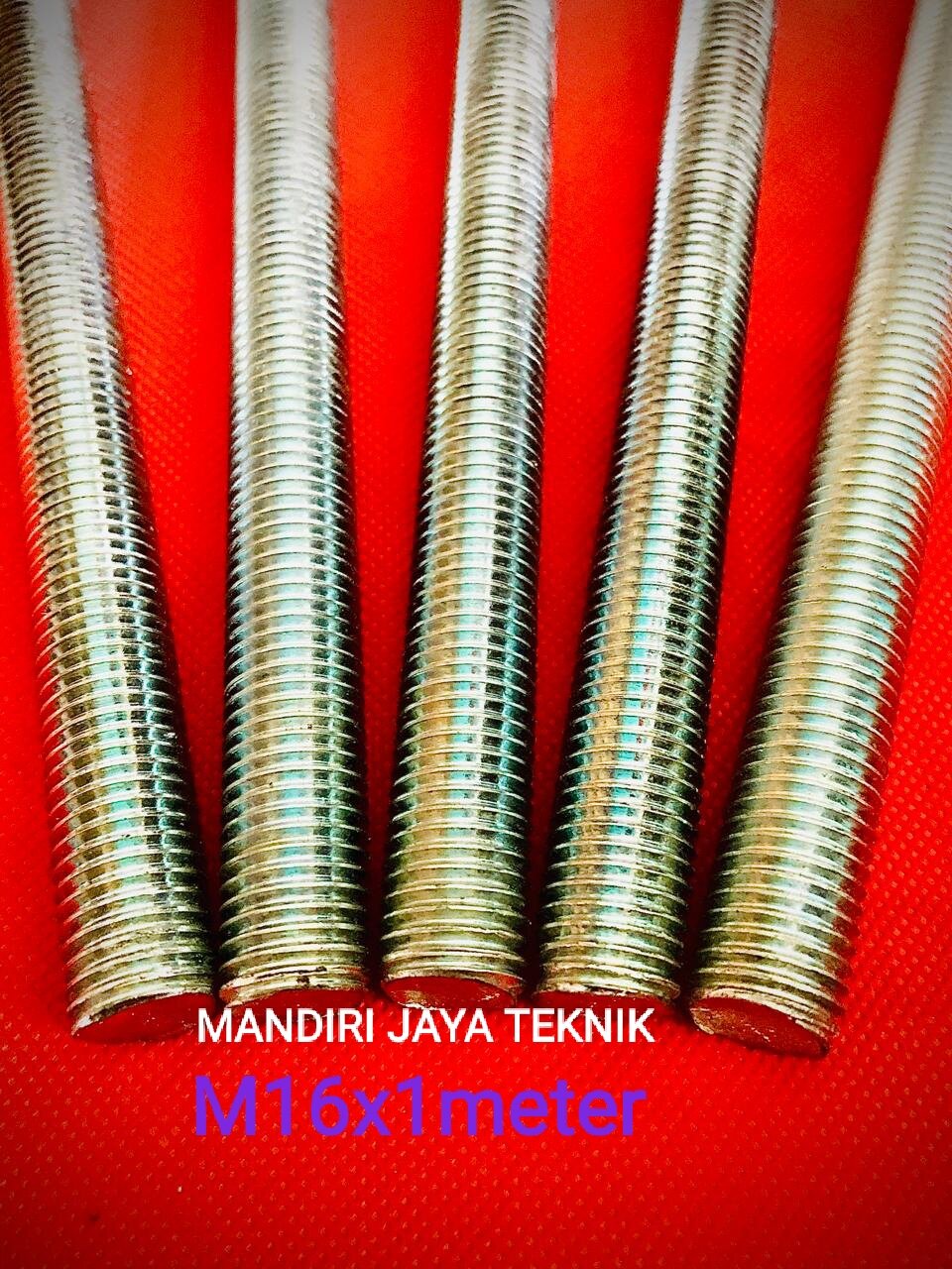 As Drat M16 Panjang 1 Meter Putih Galvanis pitch 2.0 ( Drat Kasar) Baut ...