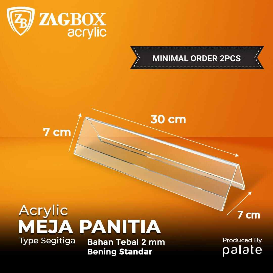 Acrylic Nama - Akrilik Meja Panitia Segitiga - Display Nama 30cm x 7cm ...