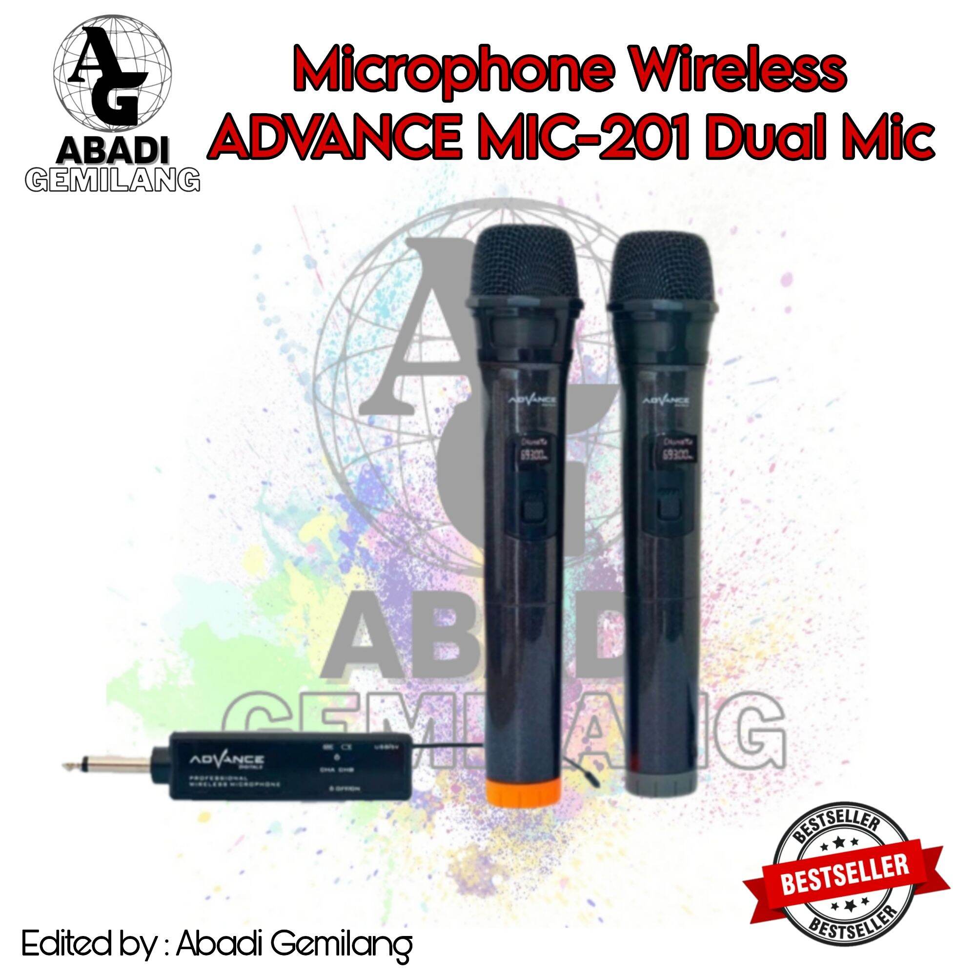 Microphone Wireless Advance MIC-201 Dual Mic / Mic Tanpa Kabel Advance ...