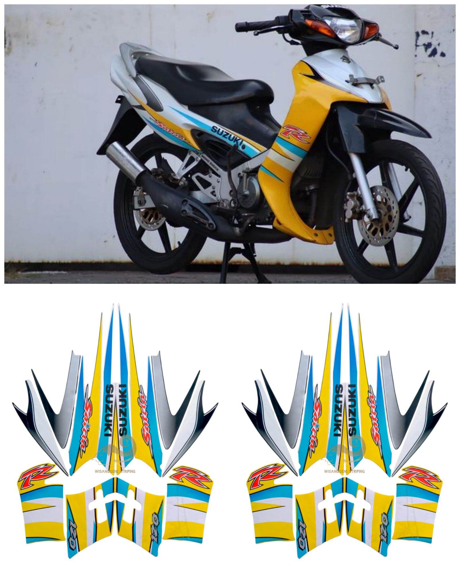STICKER STRIPING LIS BODY MOTOR SUZUKI SATRIA 120 R HIU LSCM 2004 2005 ...
