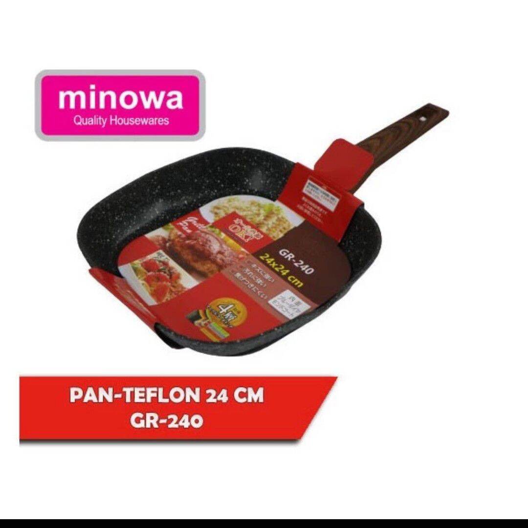 YOSHIKAWA, MINOWA wajan Grill pan kotak teflon marble GR-24cm. 28cm ...
