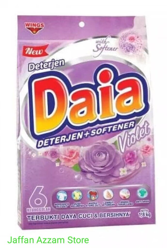 Daia deterjen + softener violet 1.7kg/1 6kg(kemasan terbaru) | Lazada ...