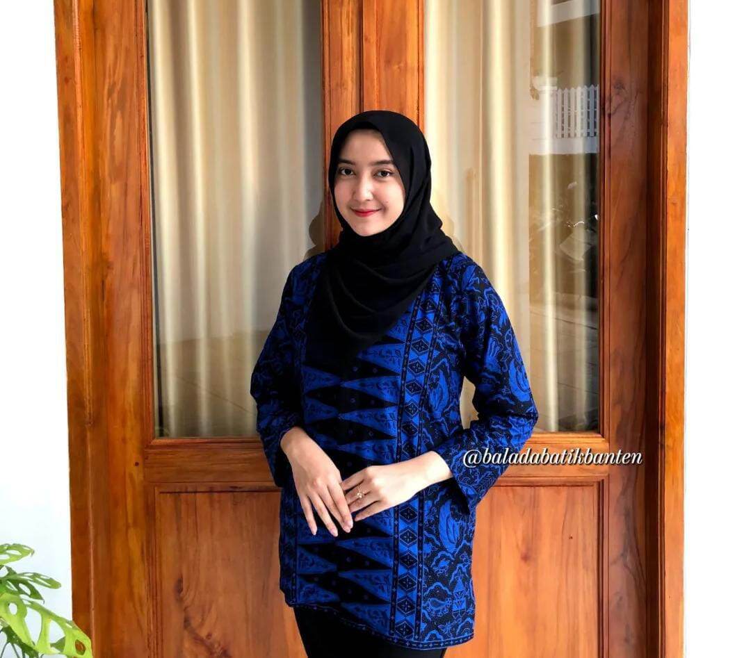 kemeja dan atasan Batik Baduy Banten motif kembang kotak | Lazada Indonesia
