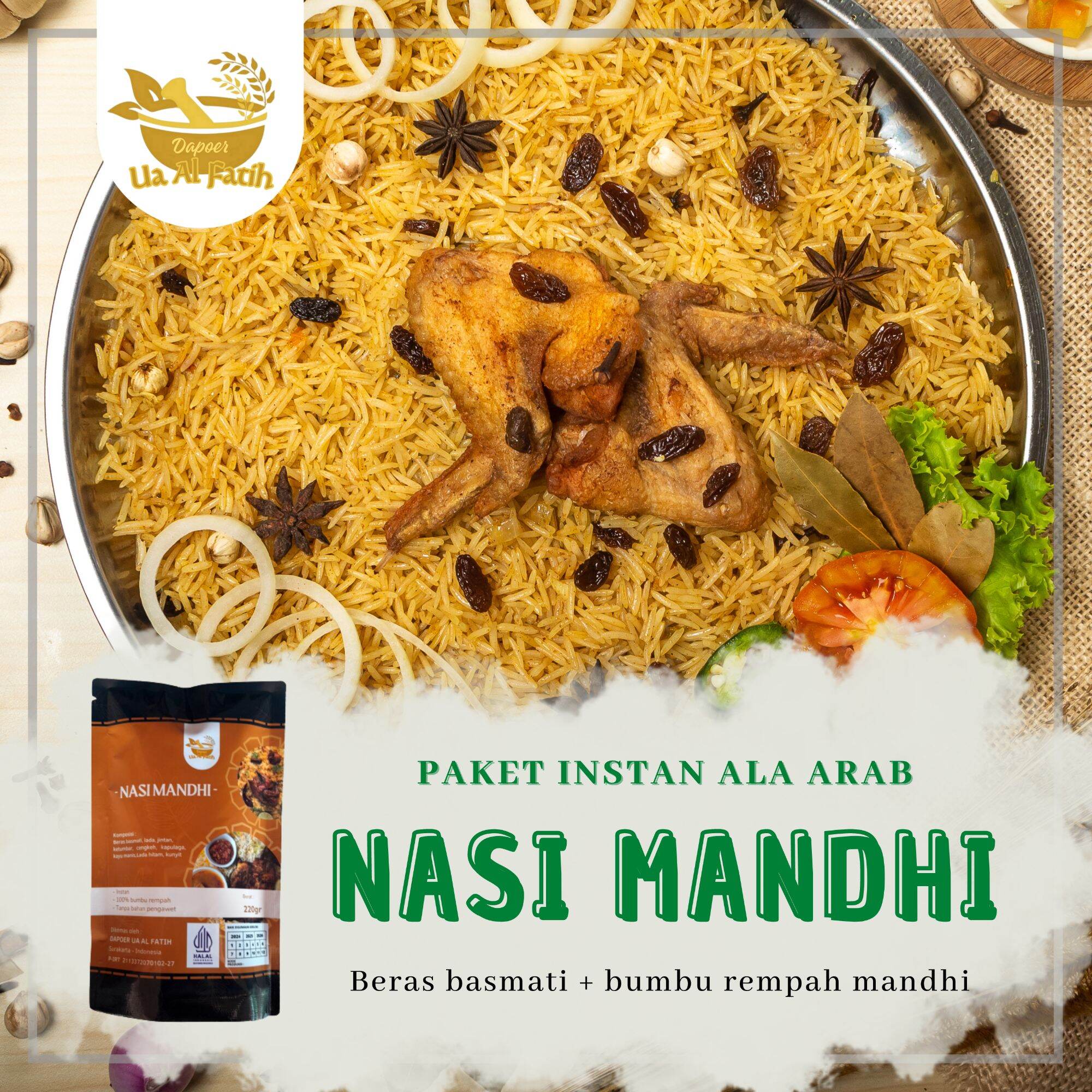 nasi kebuli nasi biryani basi mandhi Beras Basmati [200gr] + Bumbu ...