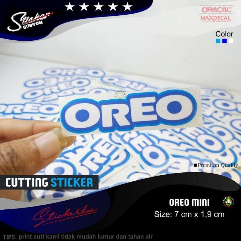 stiker OREO, stiker printting, ukuran 10 x 4 cm | Lazada Indonesia