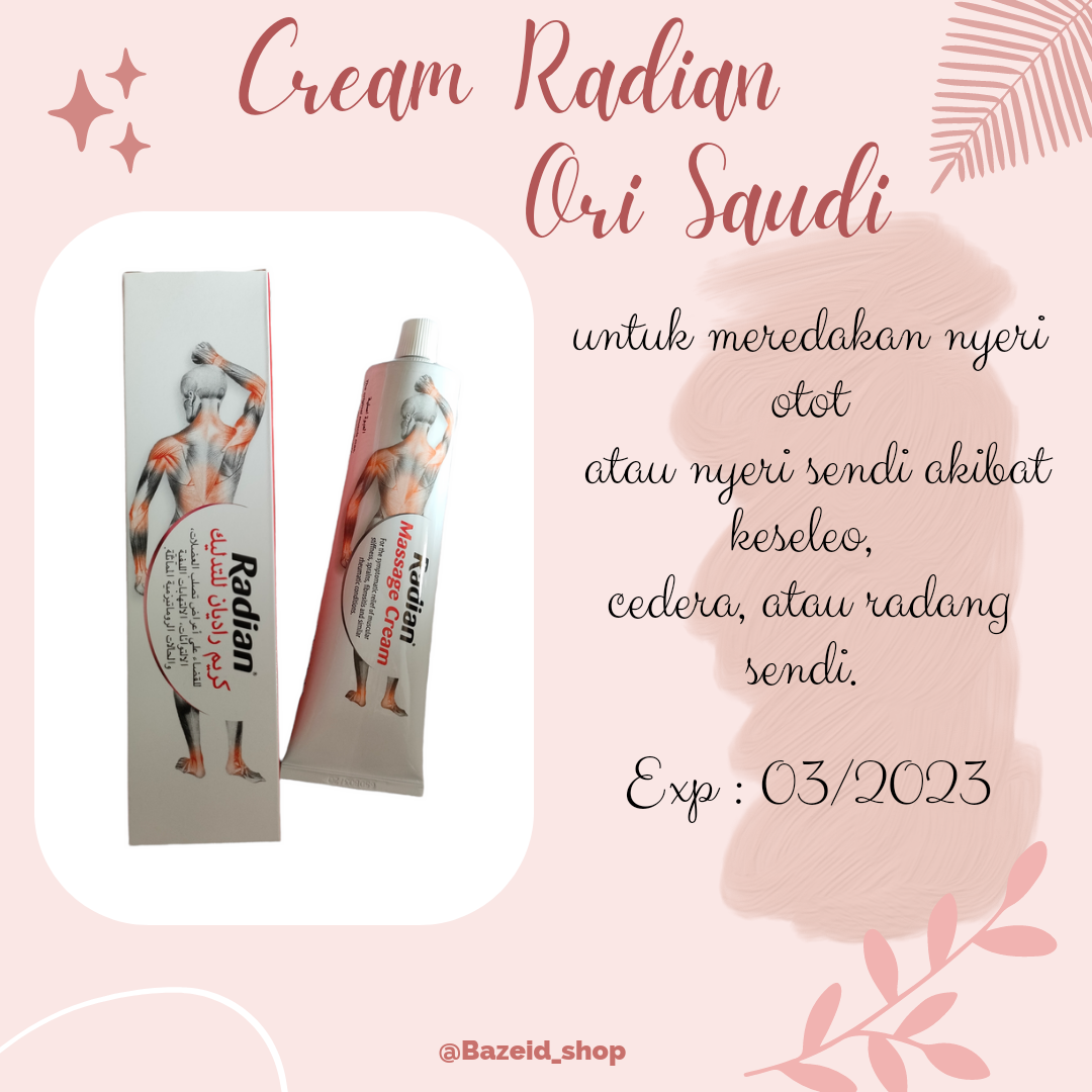 TERMURAH RADIAN CREAM ORI SAUDI / CREAM MENGATASI REMATIK DAN OTOT ...