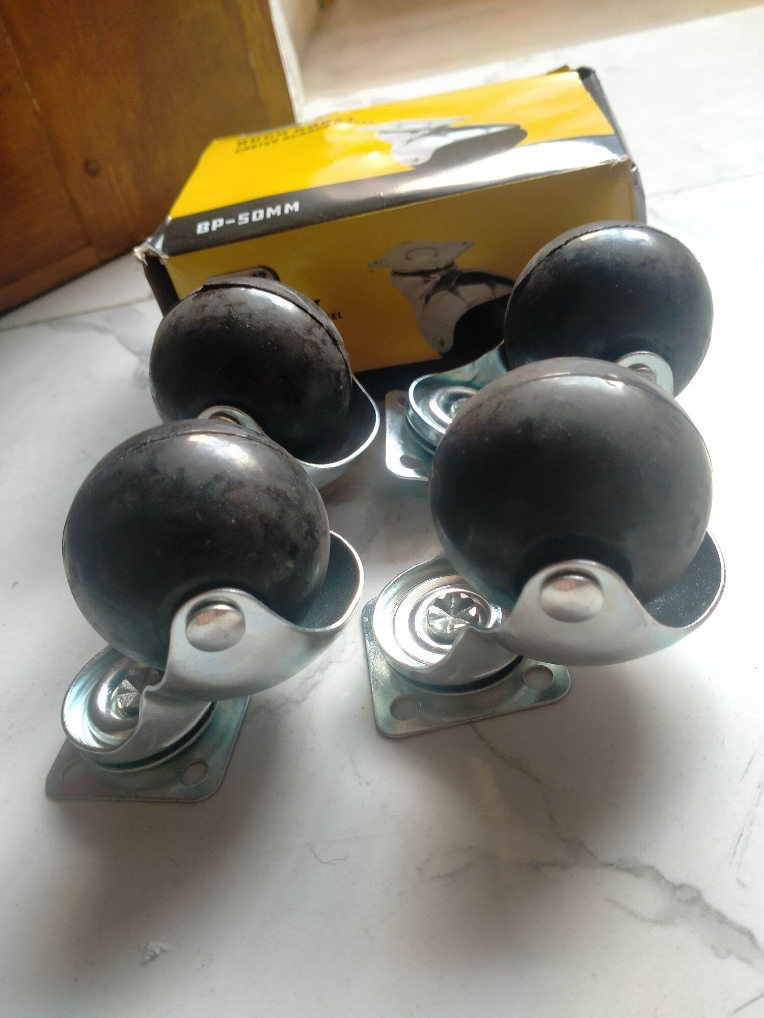 roda casters 2 inchi roda hidup karet roda nilon roda merah gepeng ...