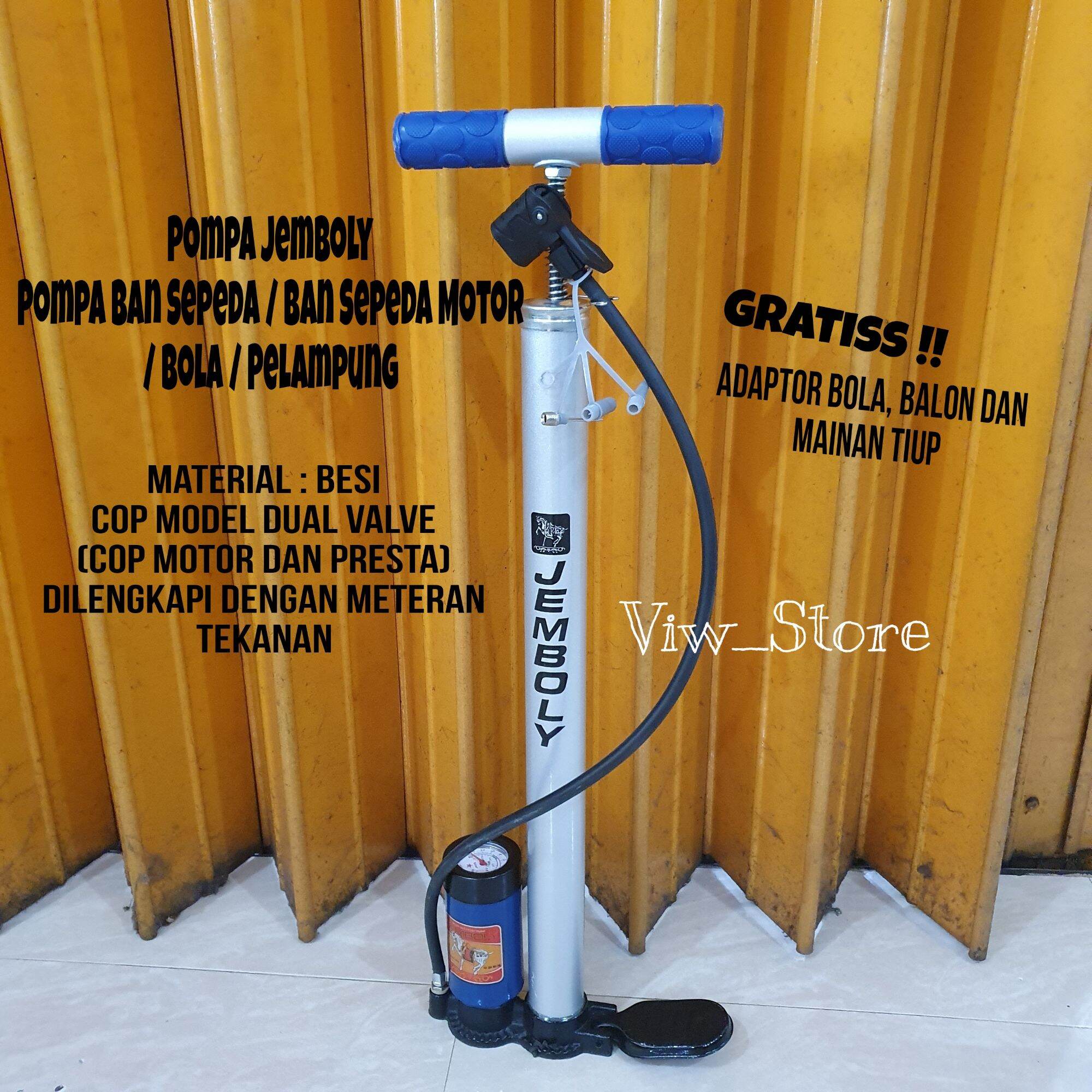 Pompa Ban Sepeda Ban Sepeda Motor Pompa Angin Tabung Meteran Jemboly ...