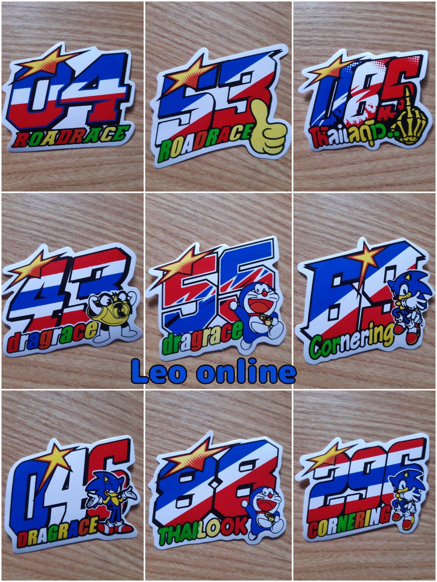 stiker angka roade race thailand dragrace isi 10 sticker campur bahan ...