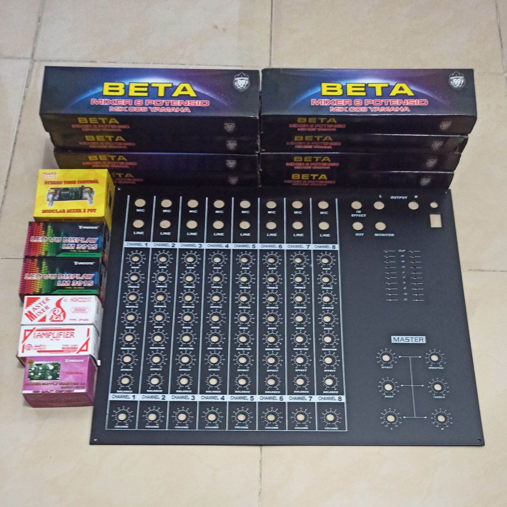Paket Mixer 8 Potensio Dan Panel Atas 8 Channel Siap Rakit | Lazada ...