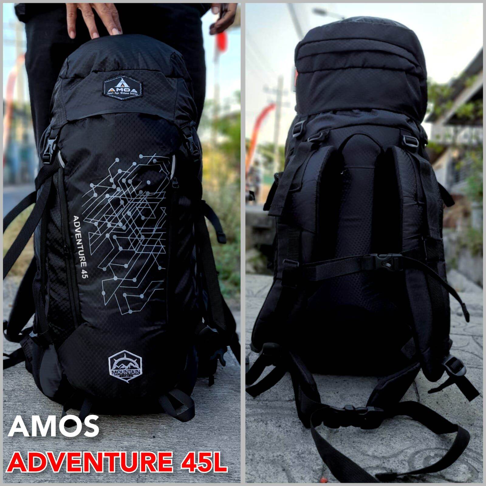 Tas Gunung Hiking Outdoor Carrier Keril AMOS ADVENTURE 45 L Bukan Rei ...