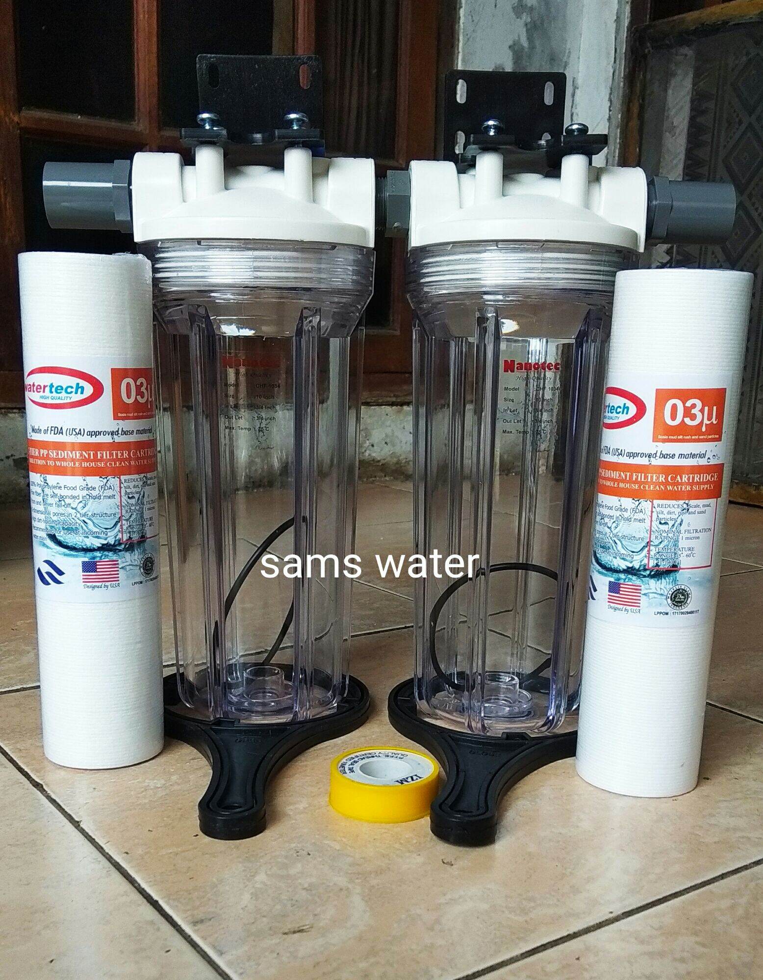 Housing Filter Air 2 Tabung Bening Nanotec 10 inch | Lazada Indonesia