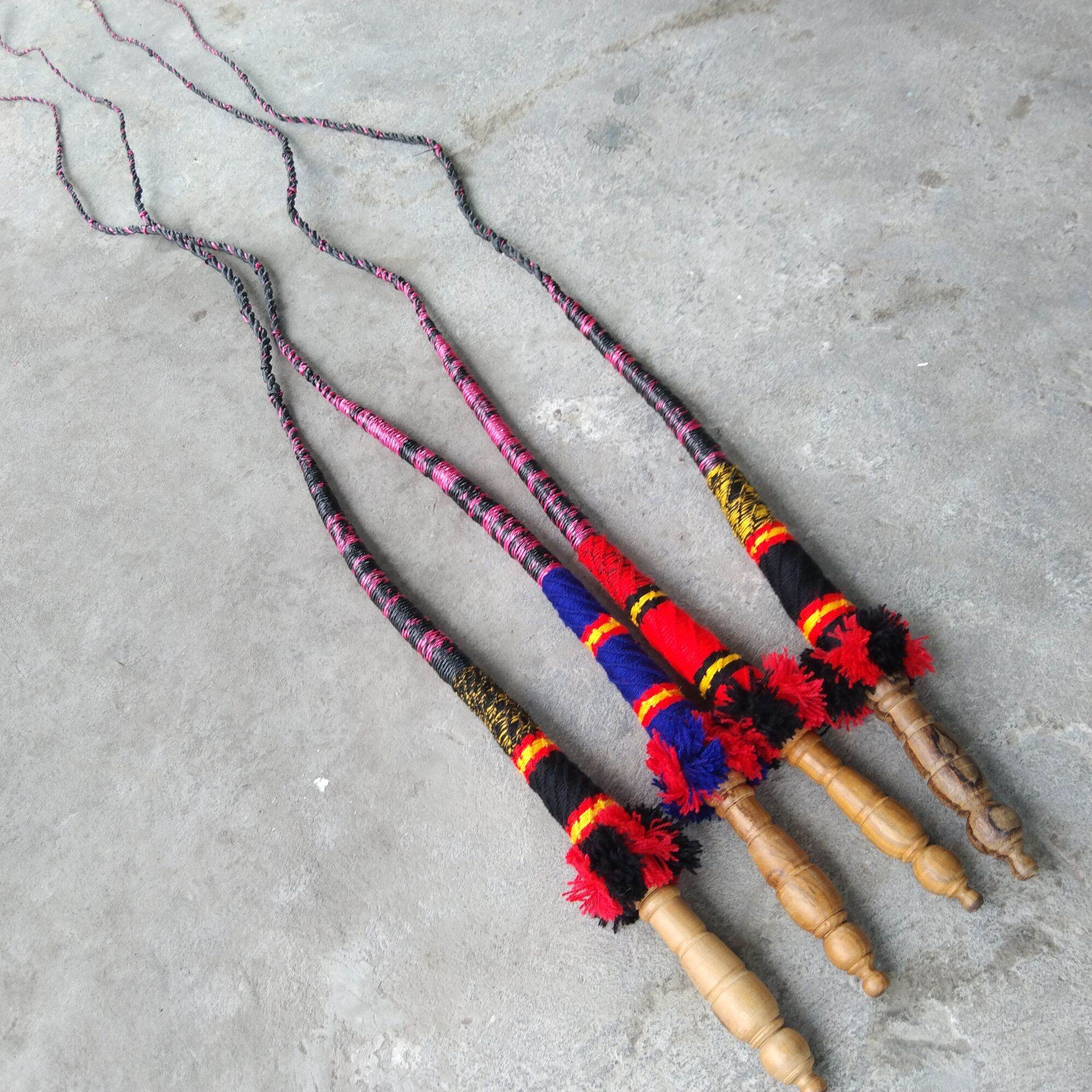 Mainan tradisional pecut cambuk cemeti jederan rajut tari gagang kayu ...