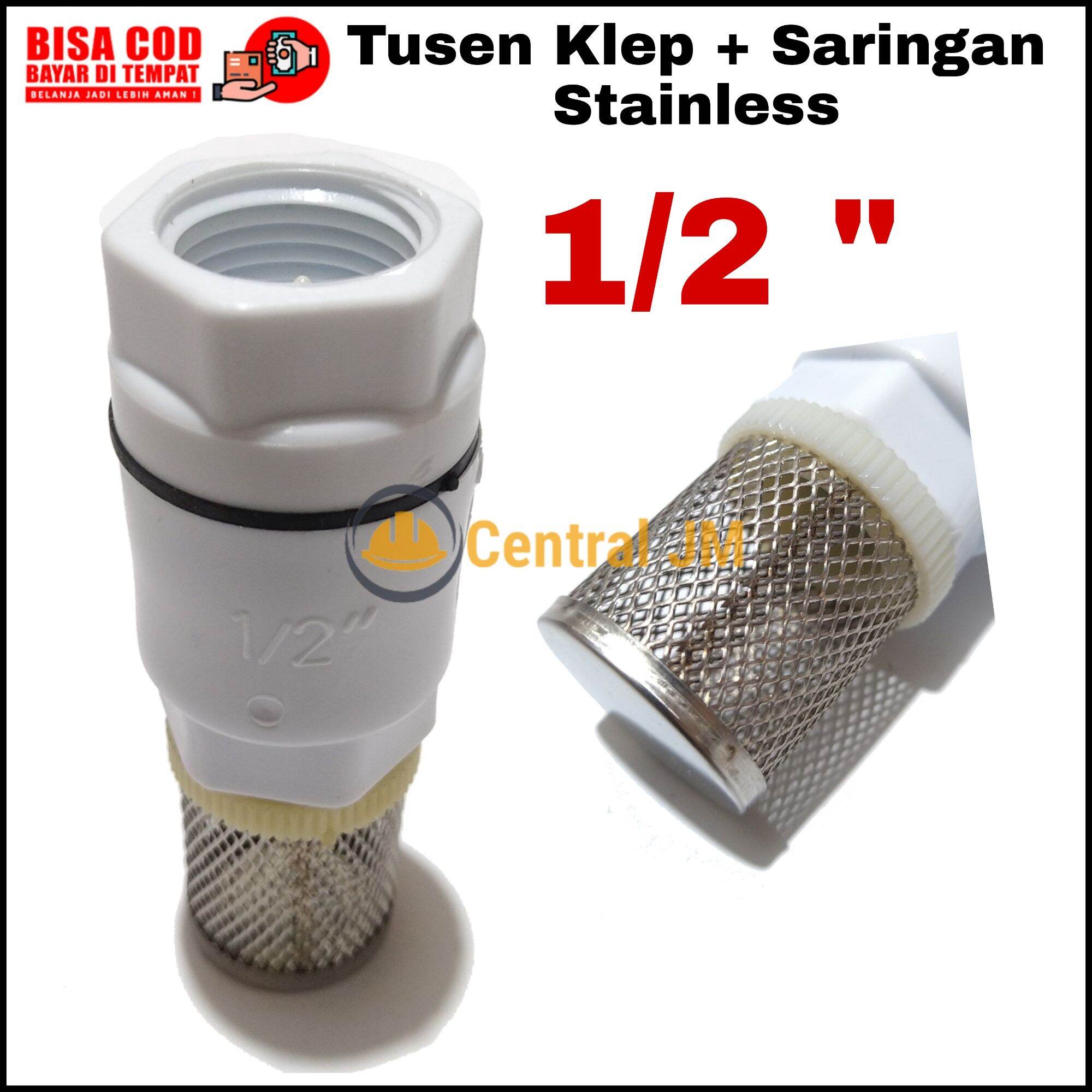 Tusen Klep Saringan Stainless Ukuran Drat [ 1/2 Inch ] - Penahan Air ...