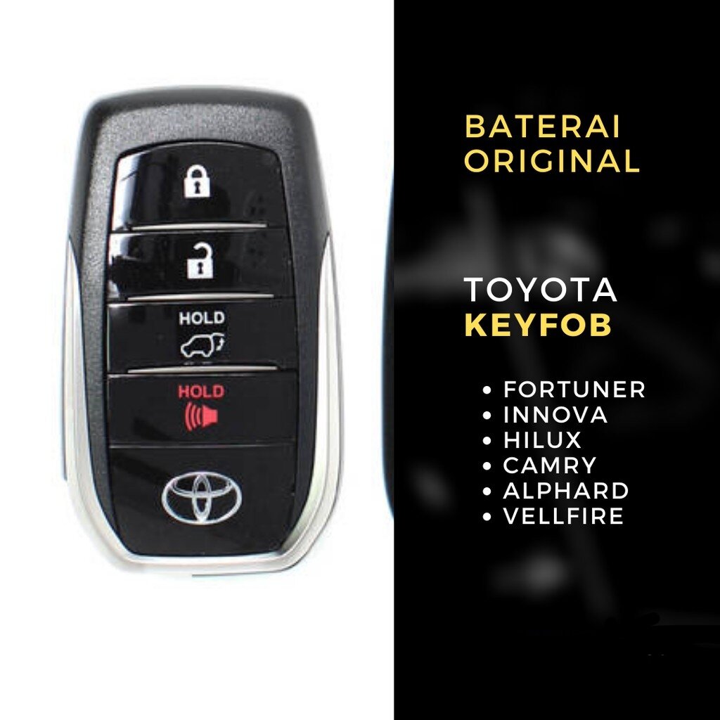 BATERAI REMOTE KEYFOB TOYOTA FORTUNER VRZ , HILUX , INNOVA , CAMRY ...