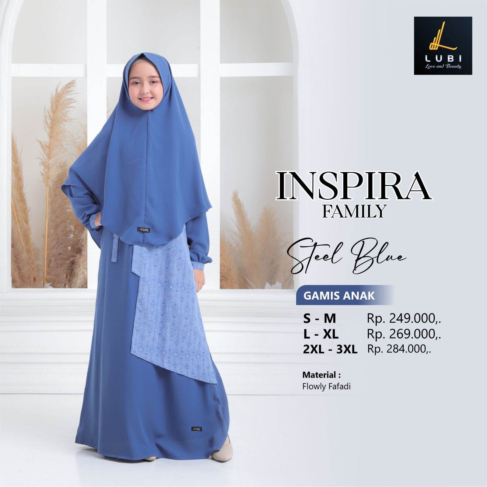 Inspira Family Steel Blue Sarimbit Terbaru 2024 by lubi | Lazada Indonesia