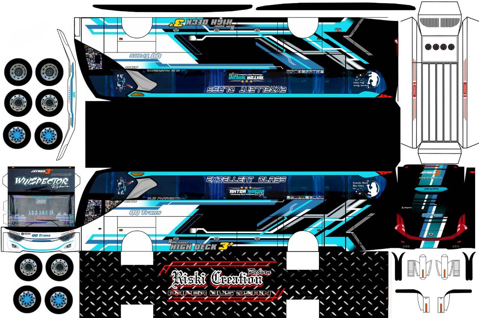 STIKER BUS MINIATUR HARGA TERMURAH SEKALA 50 PANJANG BUS 30CM | Lazada ...